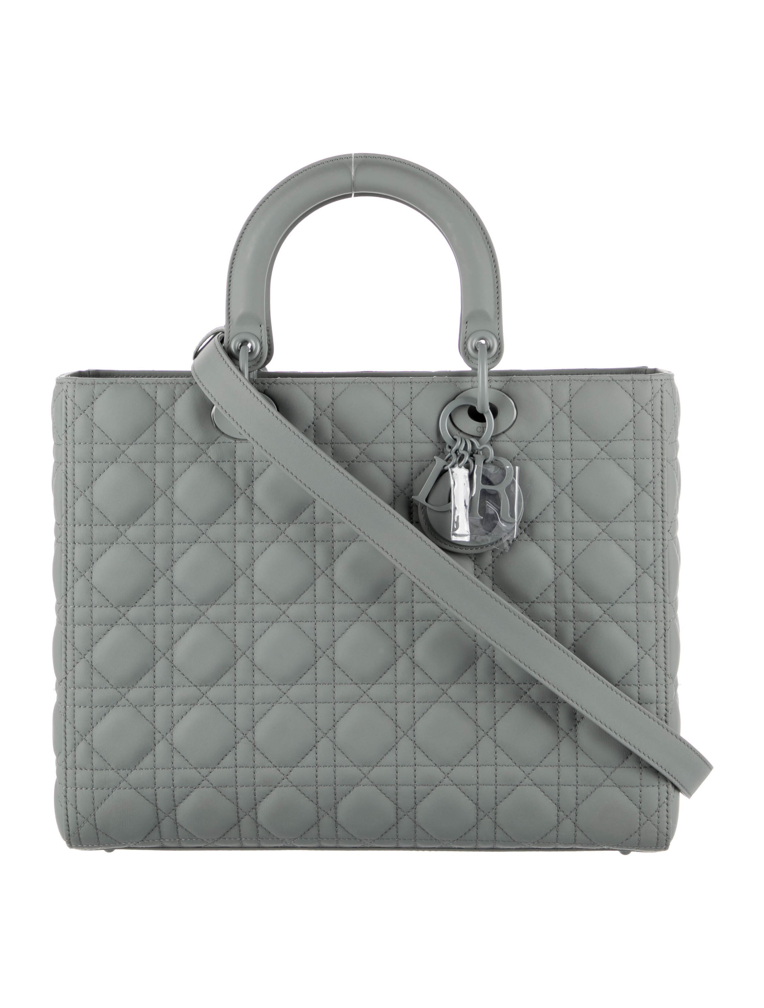 Christian Dior Mini Lady Dior - Grey Handle Bags, Handbags - CHR30722 ...