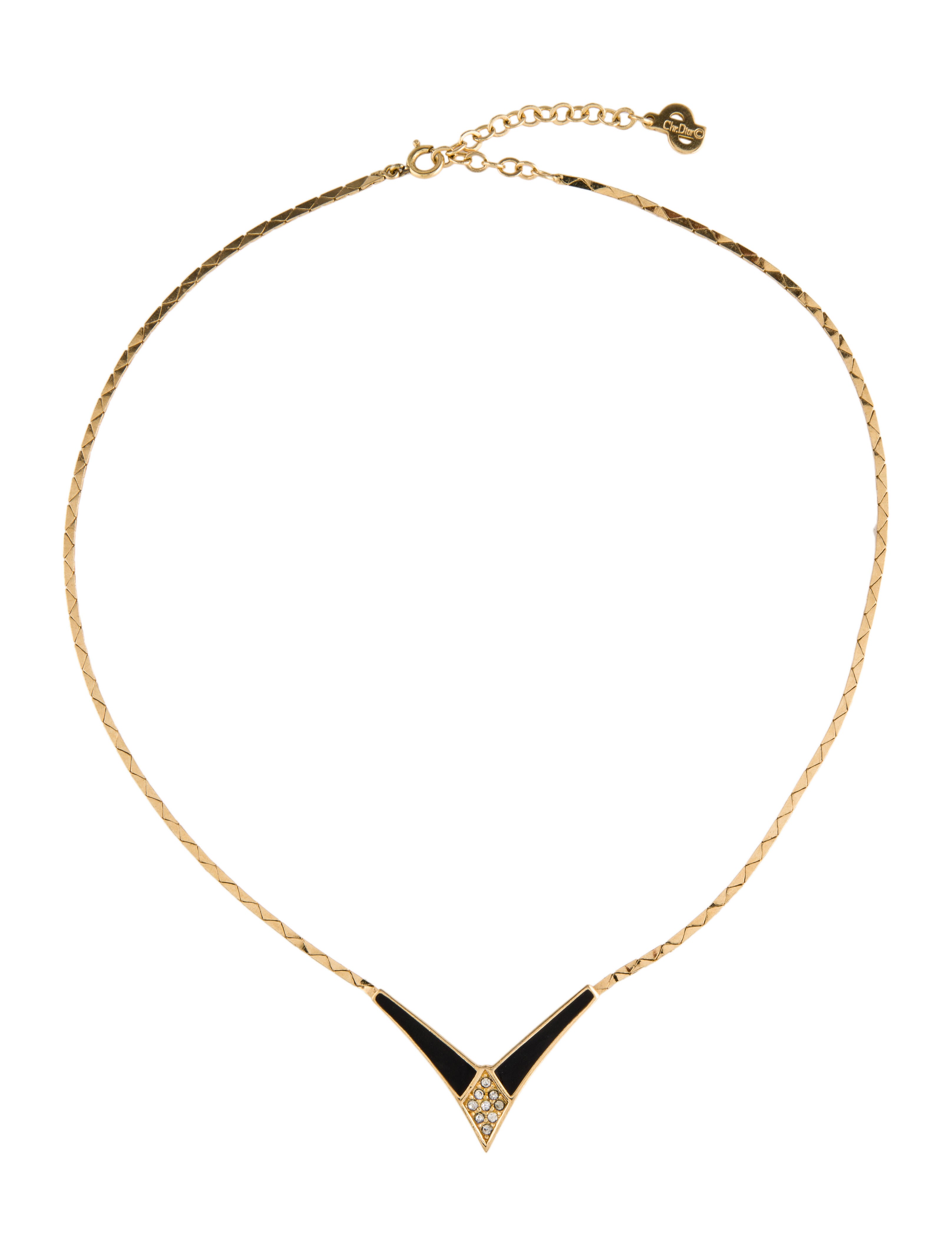 Christian Dior Vintage Logo Medallion Necklace - Gold, Gold-Plated ...