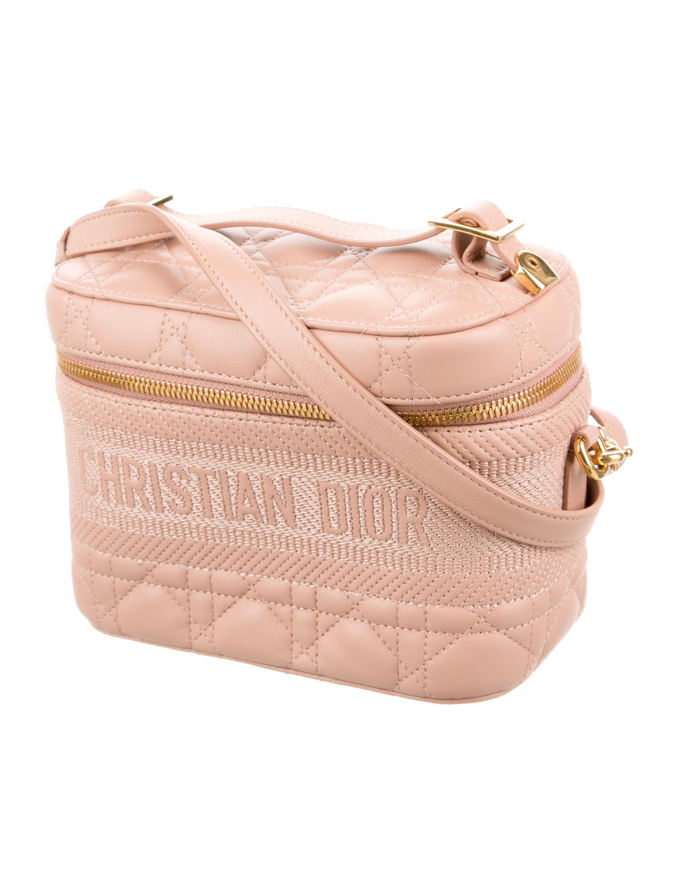 Christian Dior 2021 Small Cannage Diortravel Vanity Bag - Pink ...