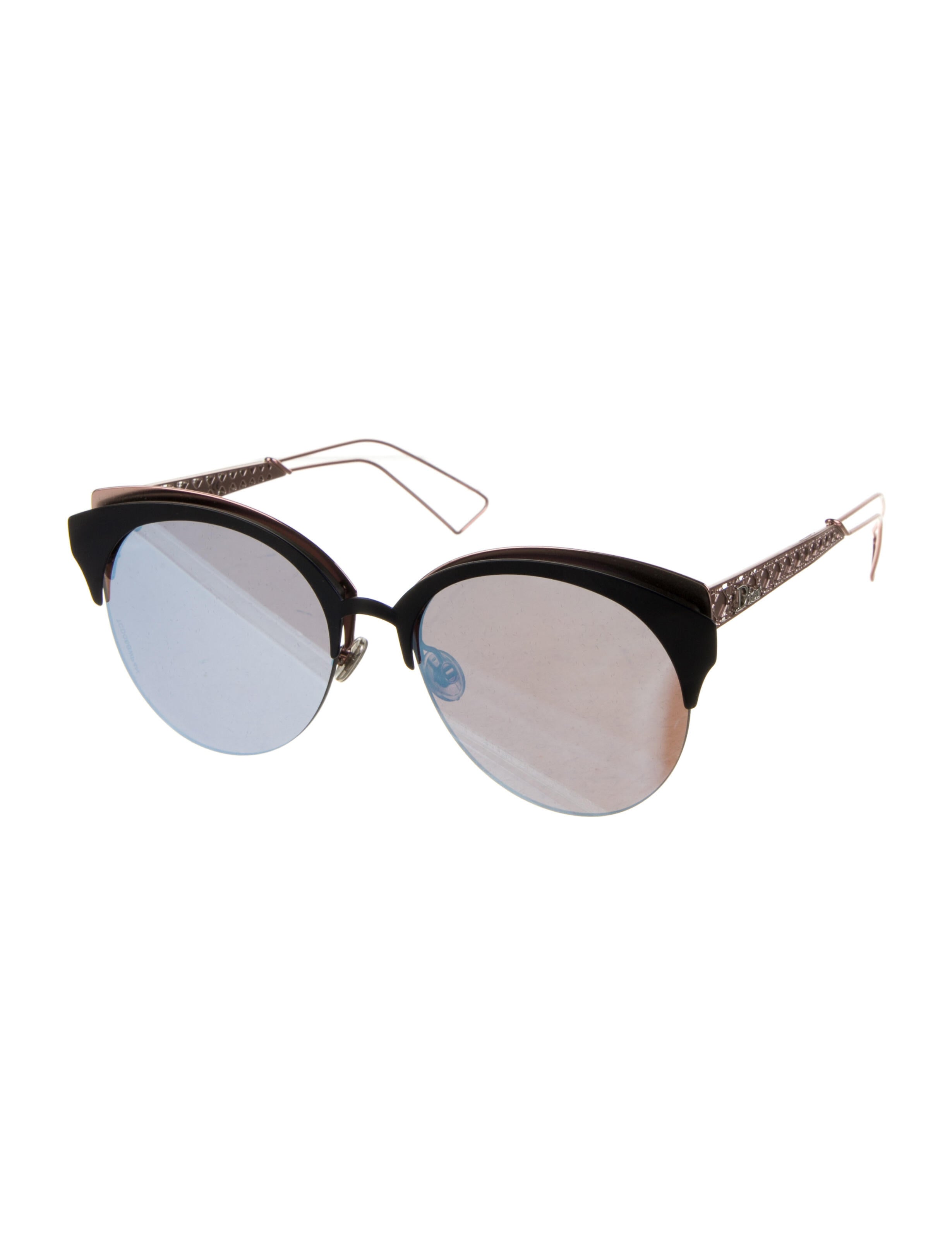 Christian Dior Cat-Eye Mirrored Sunglasses - Blue Sunglasses ...