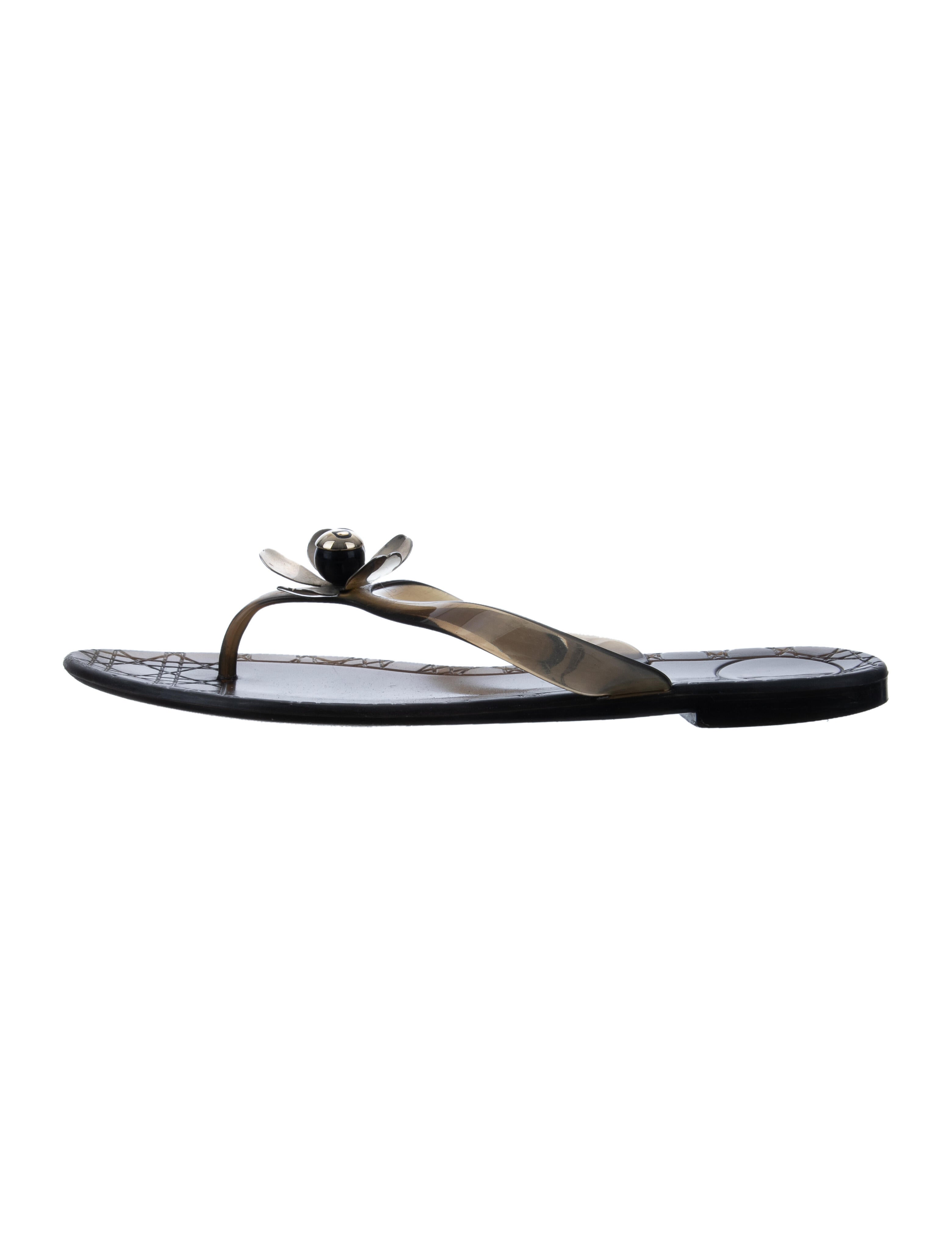 Christian Dior Rubber Flip Flops - Black Sandals, Shoes - CHR324492 ...
