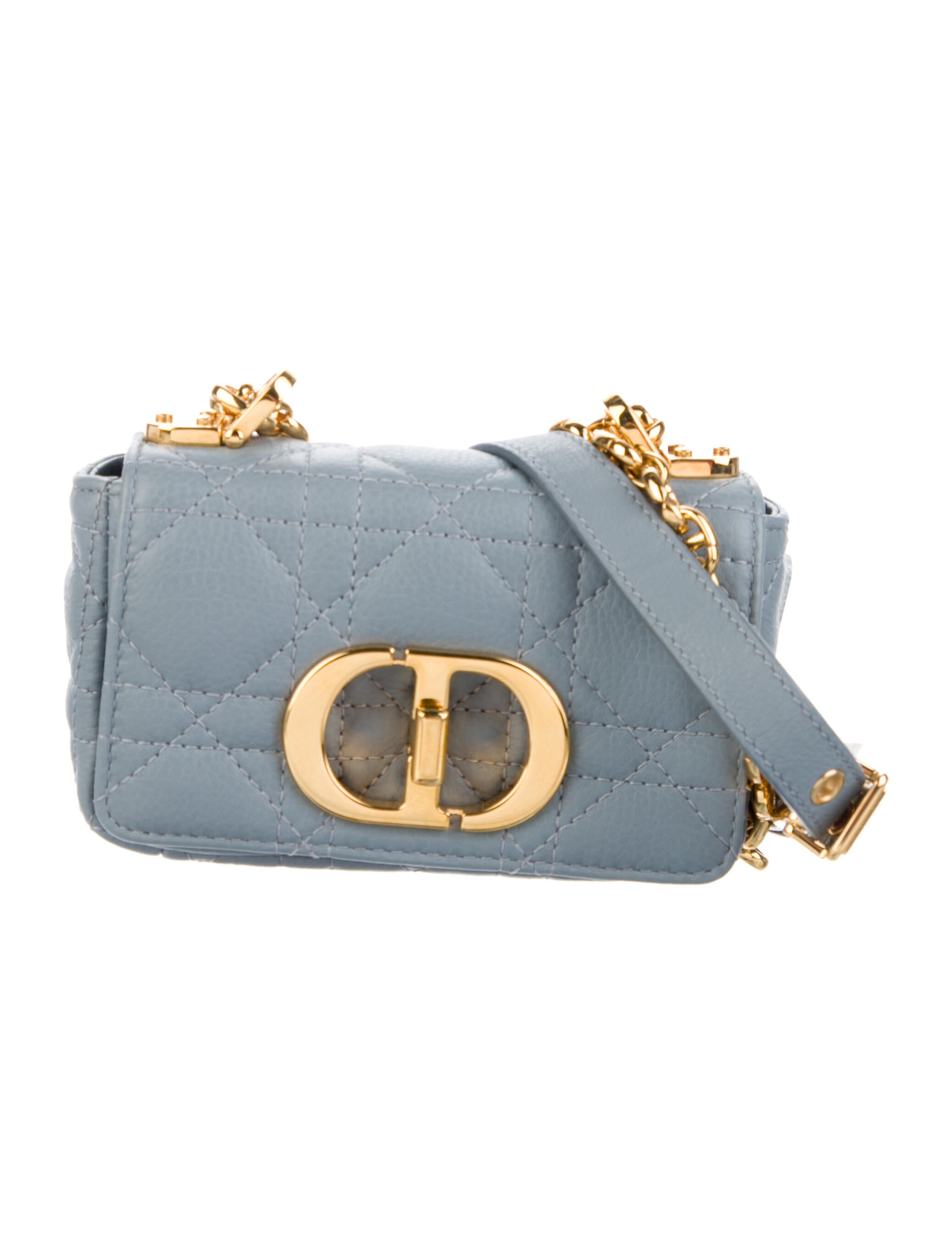 Christian Dior 2021 Micro Caro Bag - Blue Mini Bags, Handbags ...