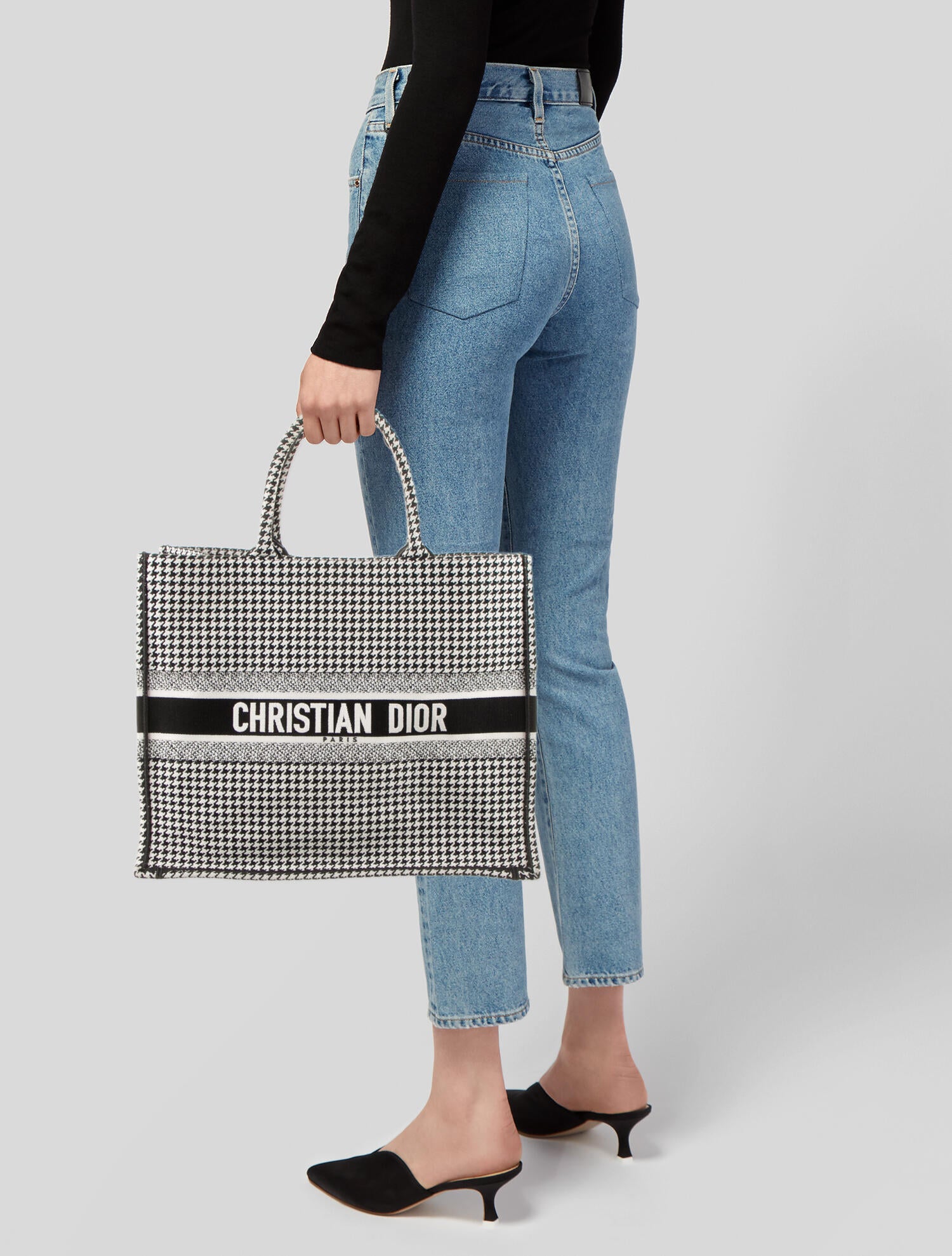 Christian Dior Large Houndstooth Book Tote - Totes, Handbags | The RealReal