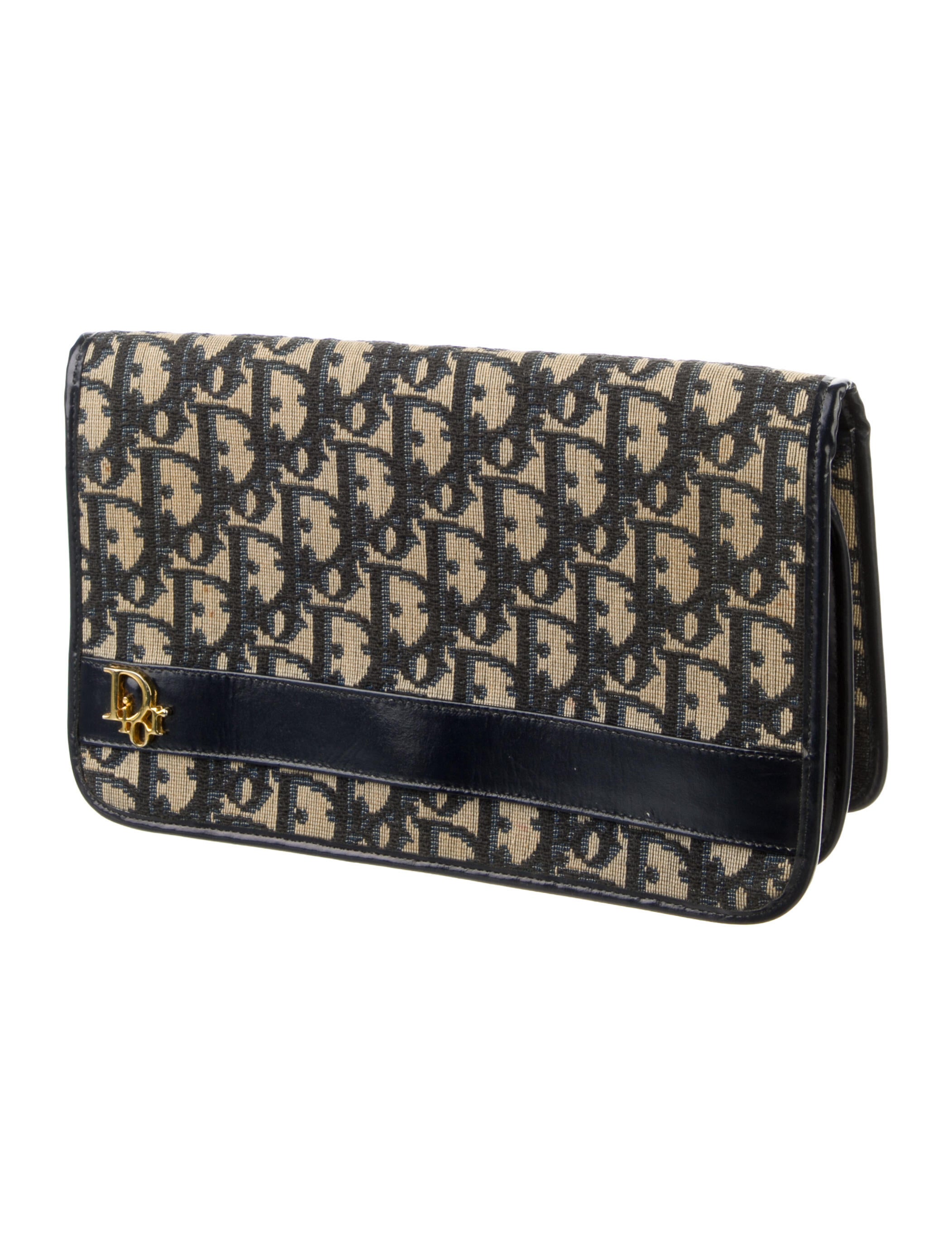 Christian Dior Metallic Woven Clutch - Black Clutches, Handbags ...