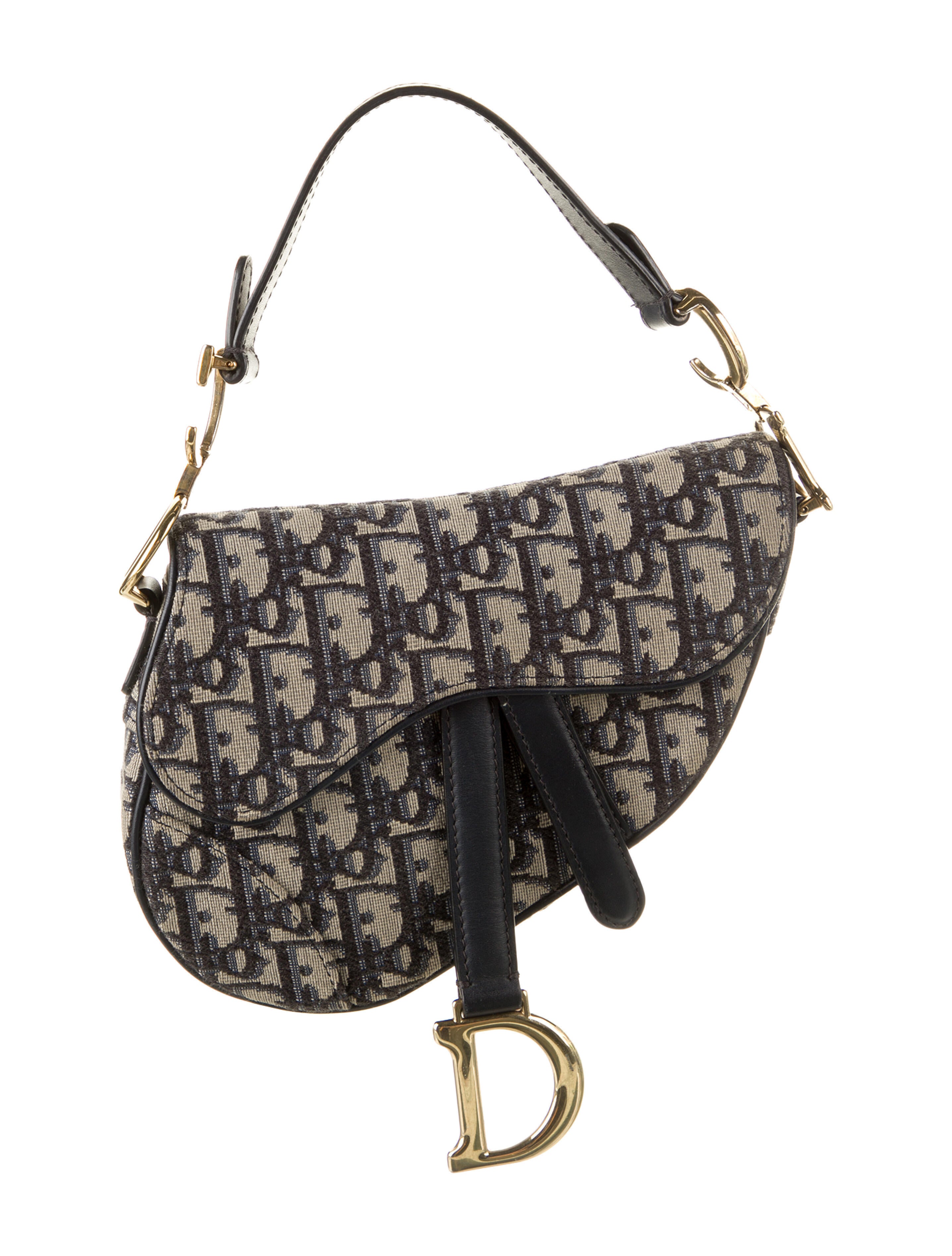 Christian Dior Oblique Jacquard Mini Saddle Bag - Neutrals Shoulder ...