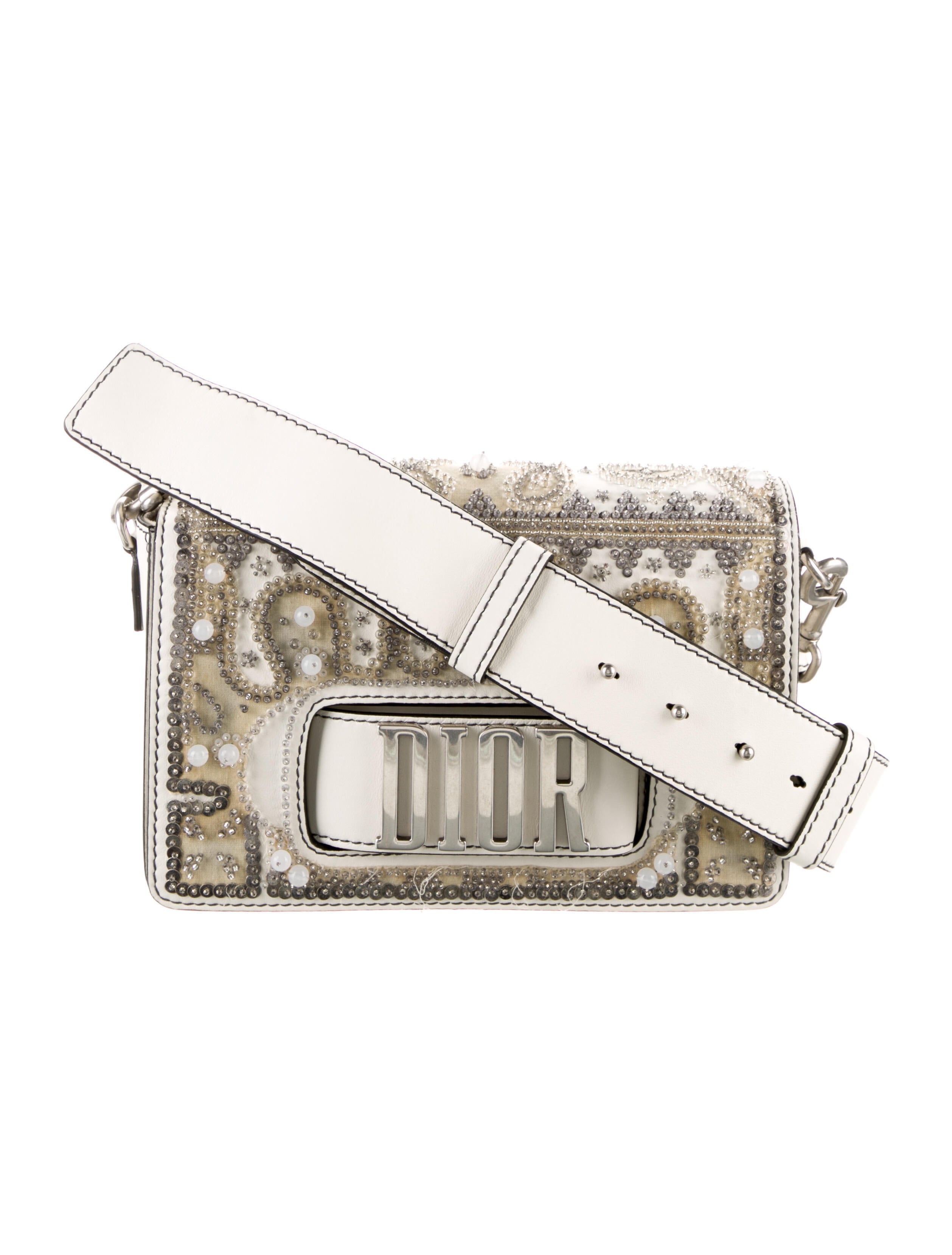 Christian Dior Medium Embellished Dio(r)evolution Flap Bag - Neutrals ...