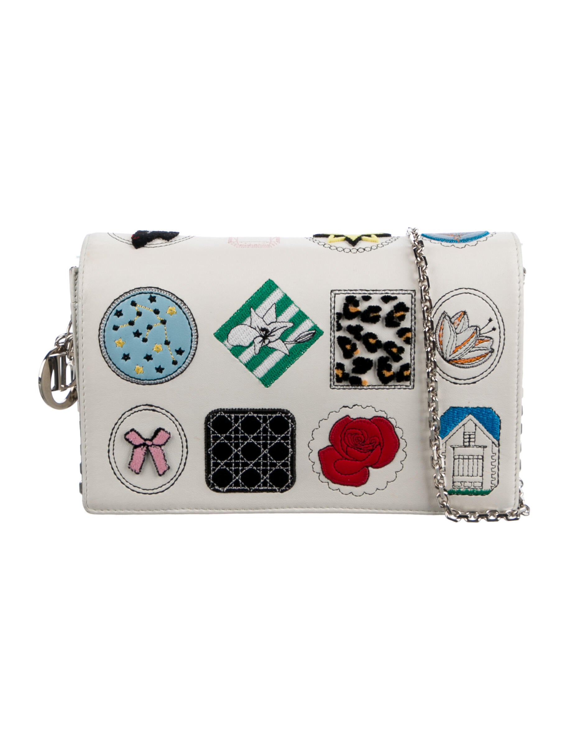 Christian Dior Patch Embellished Wallet on Chain - Neutrals Crossbody ...