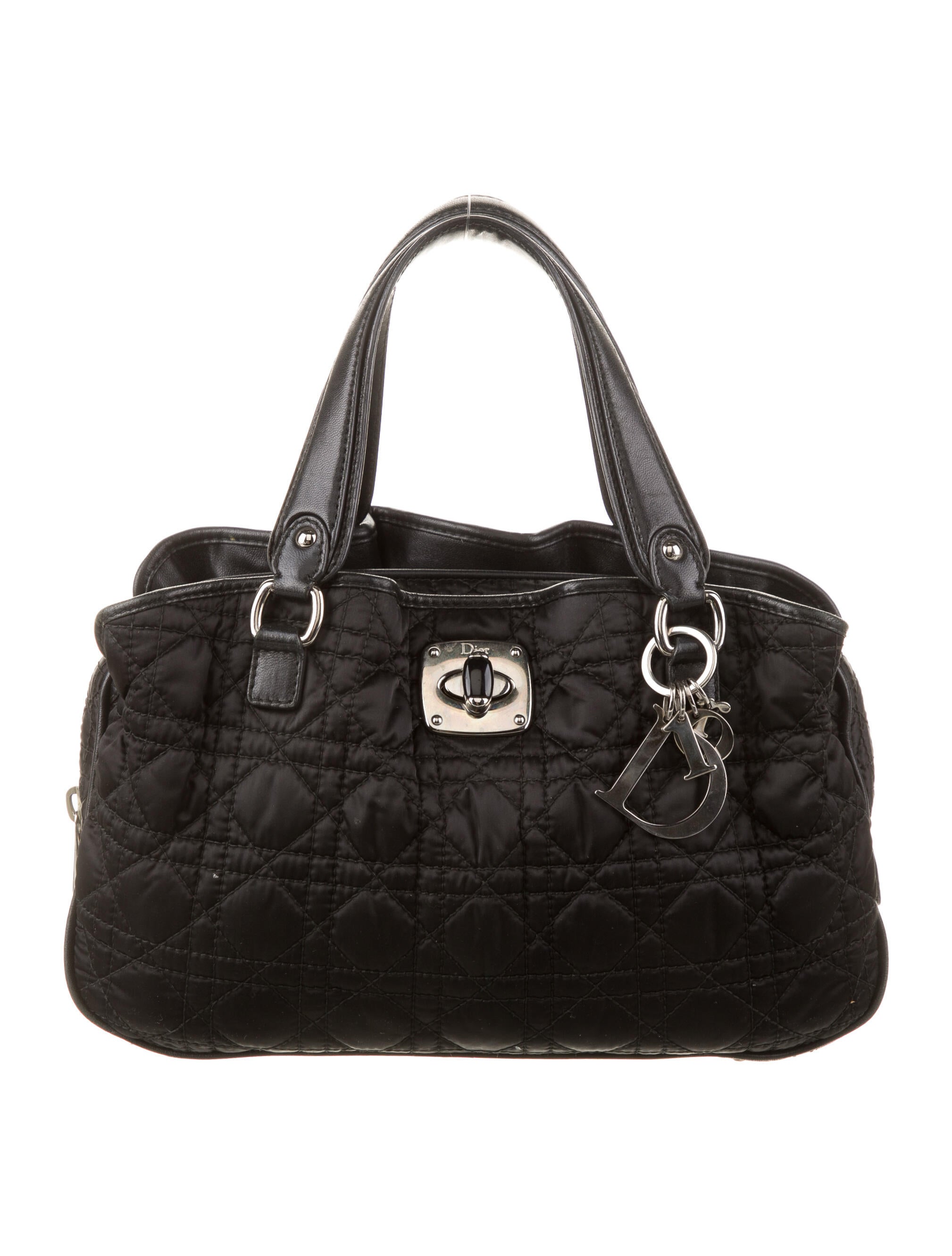 Christian Dior Small Cannage Charming Lock Tote - Black Totes, Handbags ...