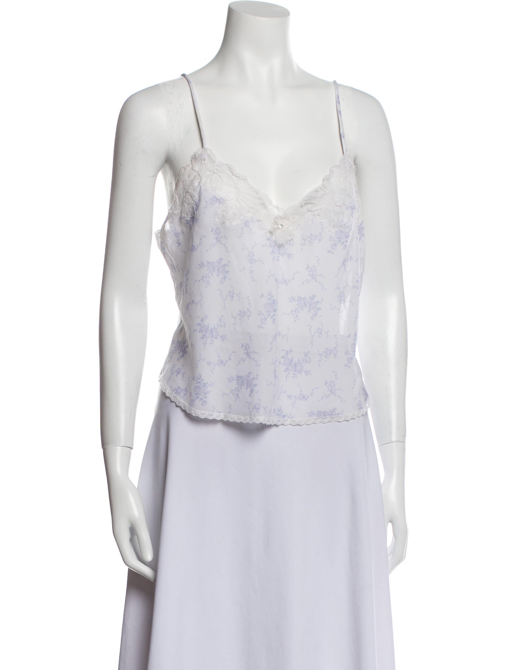 Christian Dior Vintage Floral Print Top - White Tops, Clothing ...