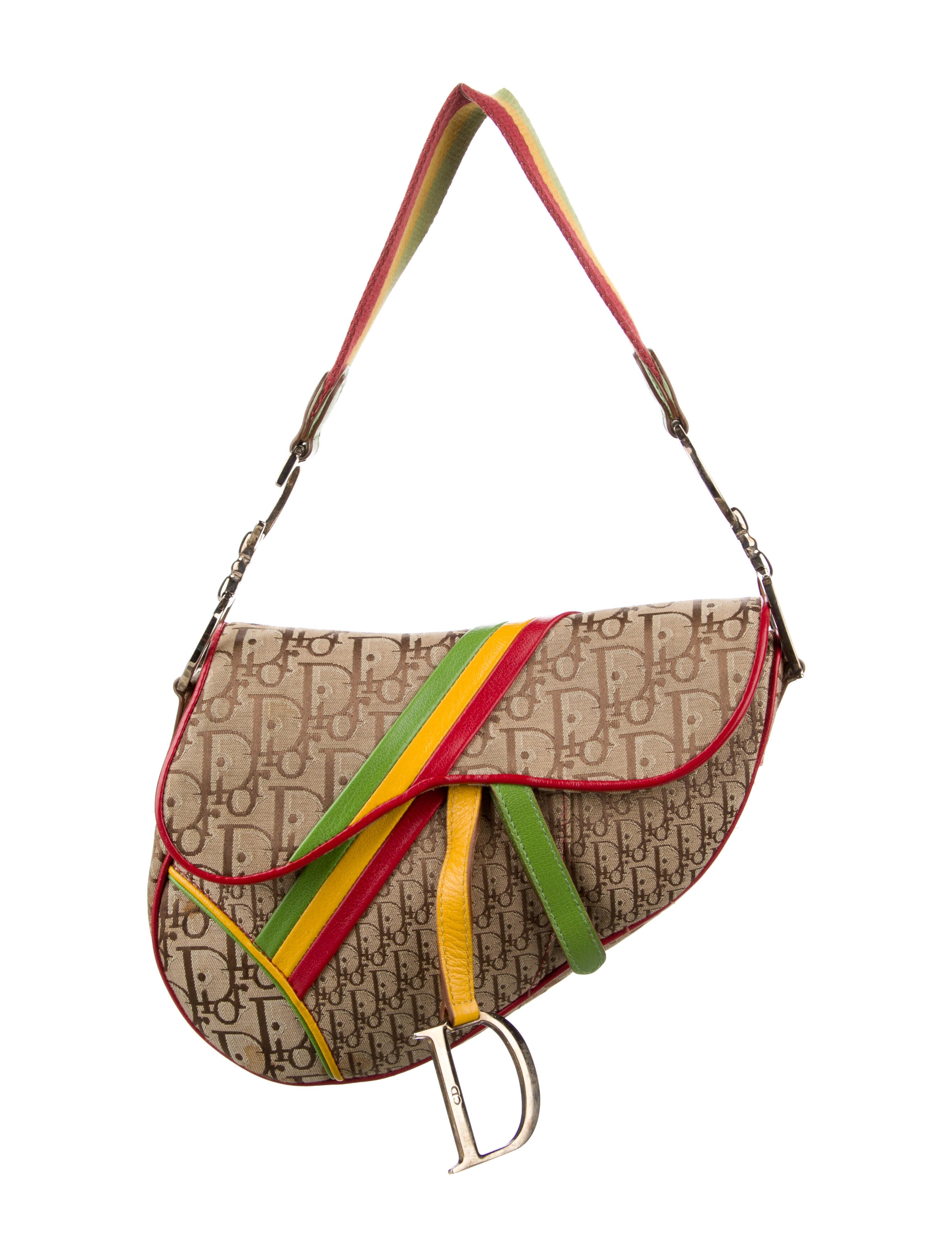Christian Dior Vintage Diorissimo Rasta Saddle Bag - Neutrals Shoulder ...