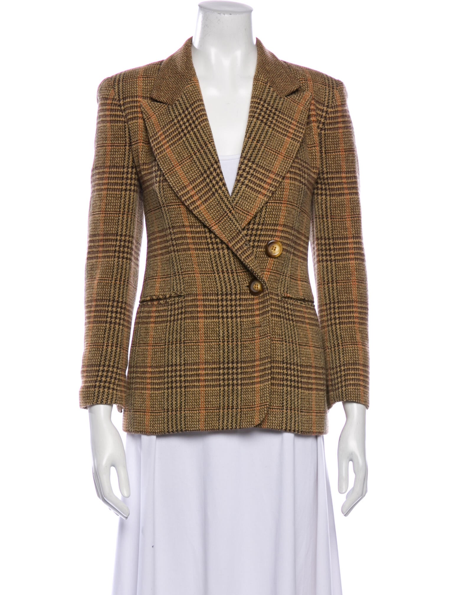 Christian Dior Plaid Print Blazer - Neutrals Jackets, Clothing ...