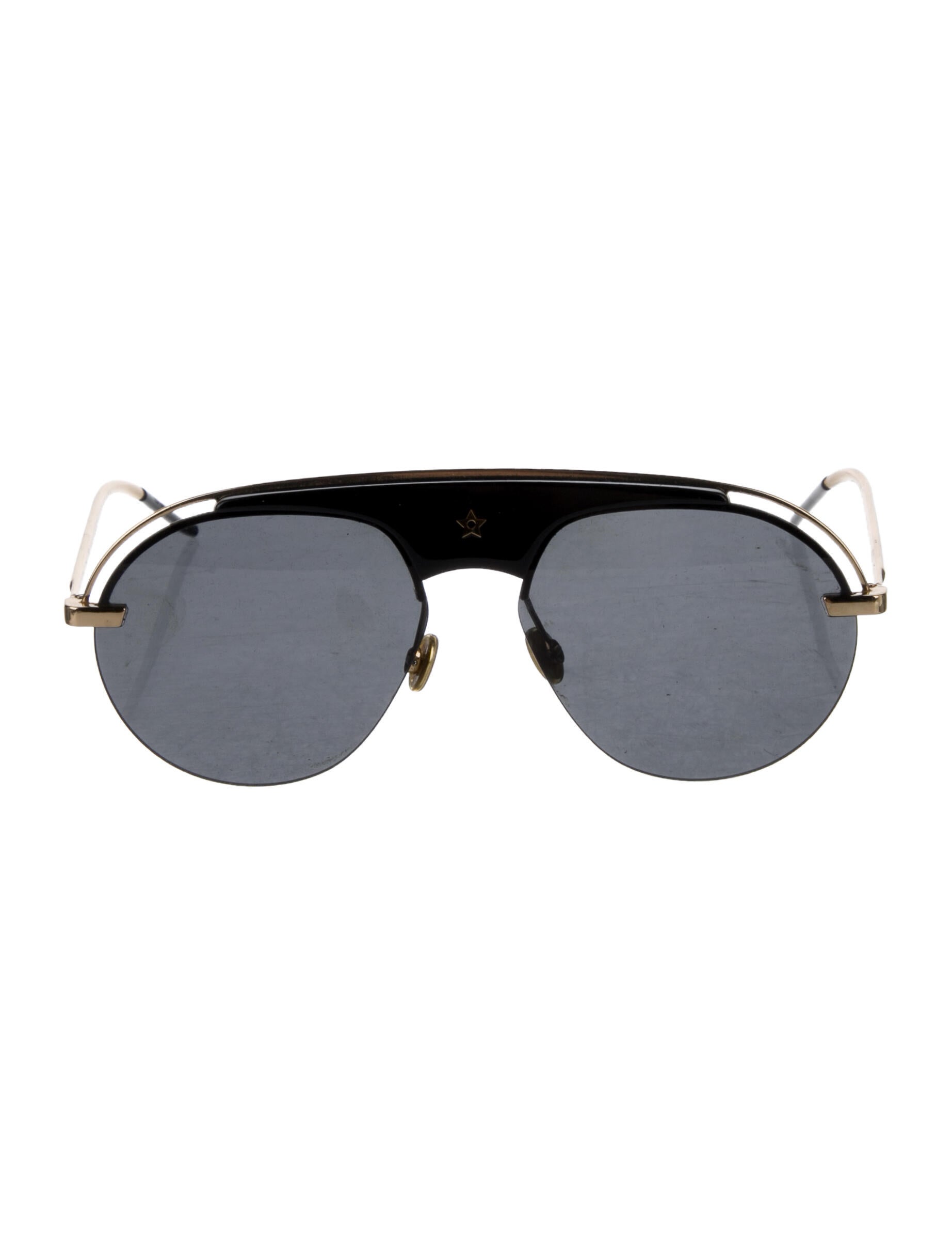 Christian Dior Aviator Tinted Sunglasses - Gold Sunglasses, Accessories ...