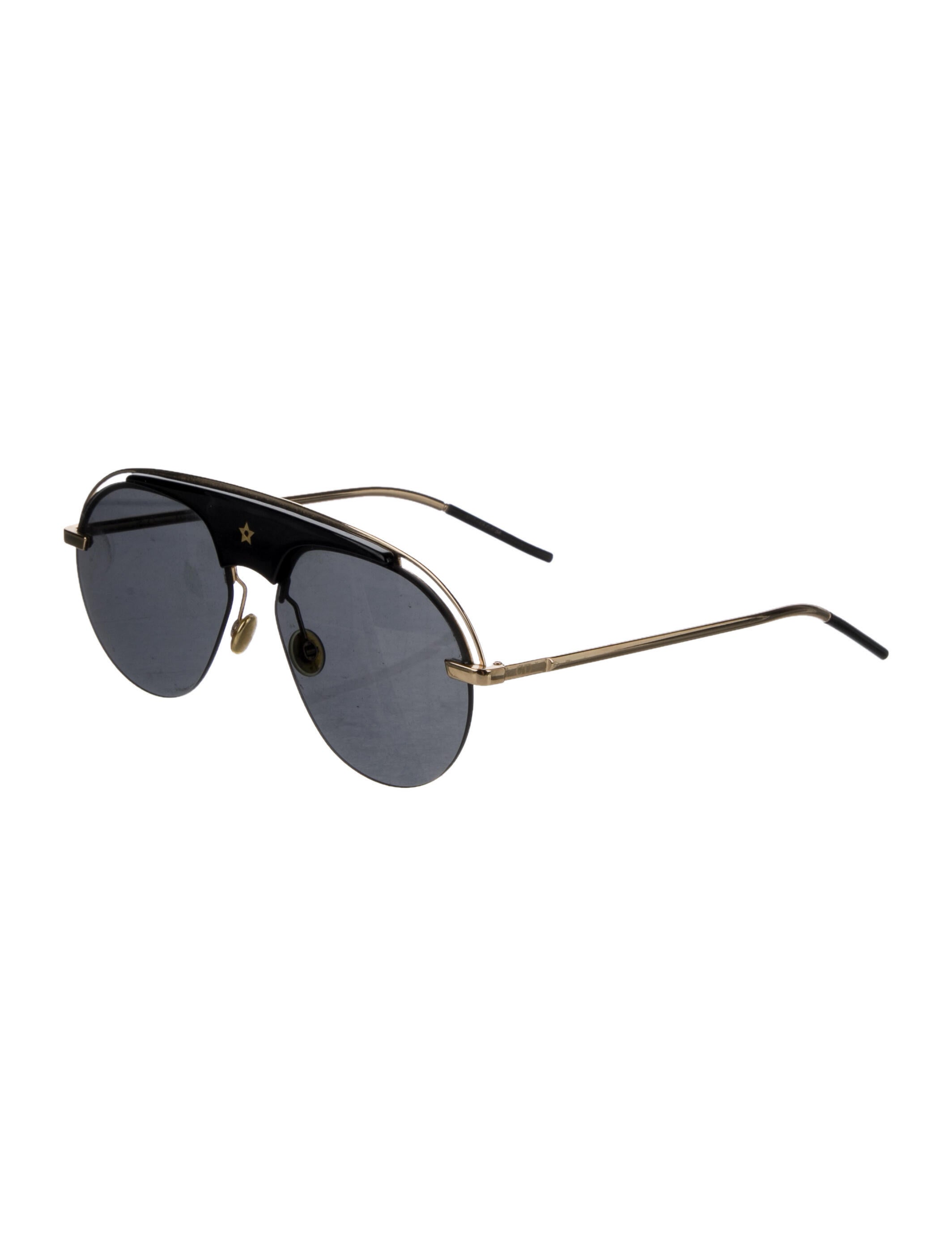 Christian Dior Aviator Tinted Sunglasses - Gold Sunglasses, Accessories ...