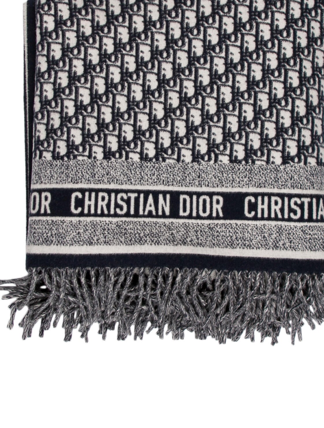 Christian Dior Oblique Throw Blanket - Blue - CHR332925 | The RealReal