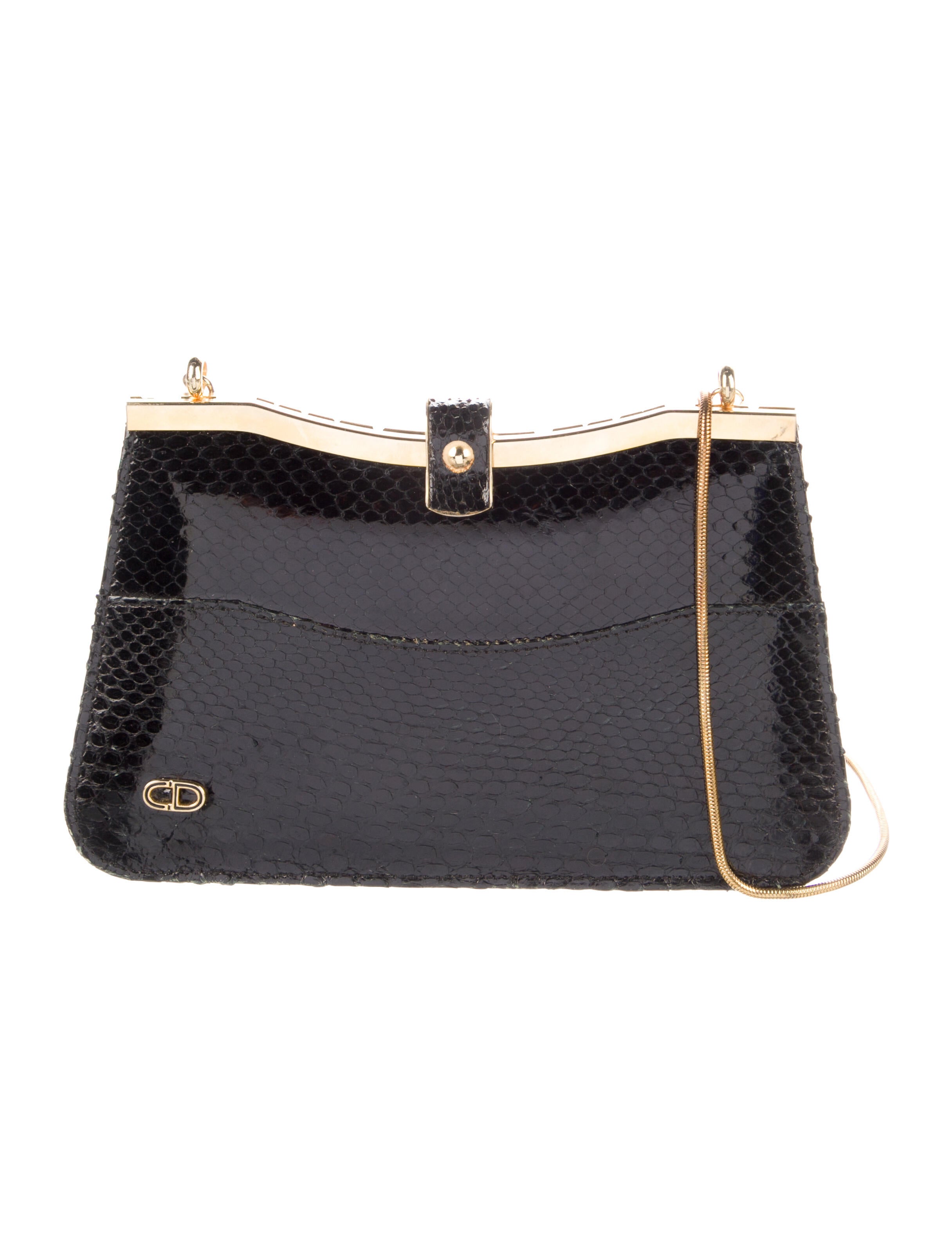 Christian Dior Python Evening Bag - Black Shoulder Bags, Handbags ...