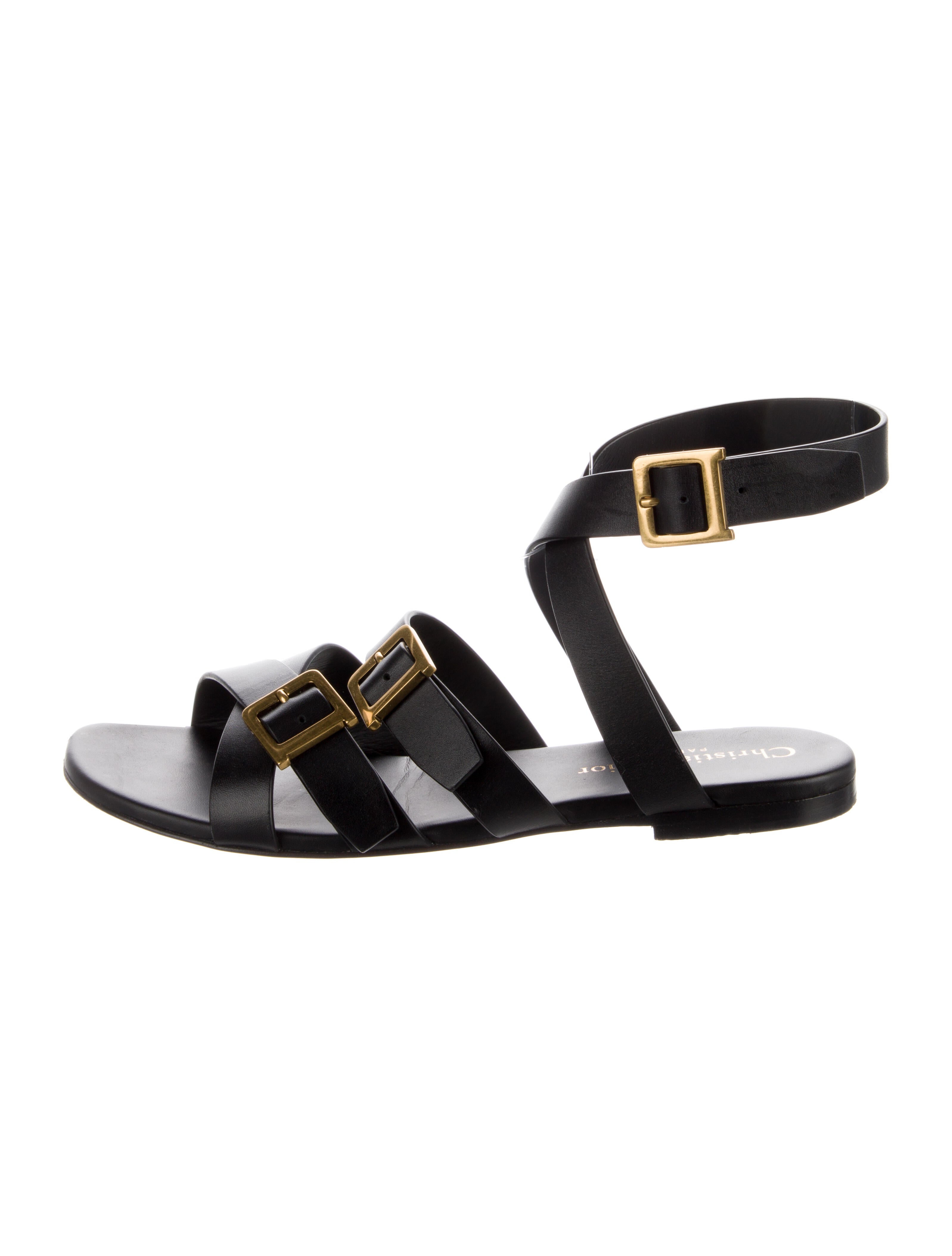 Christian Dior Leather Gladiator Sandals - Black Sandals, Shoes ...