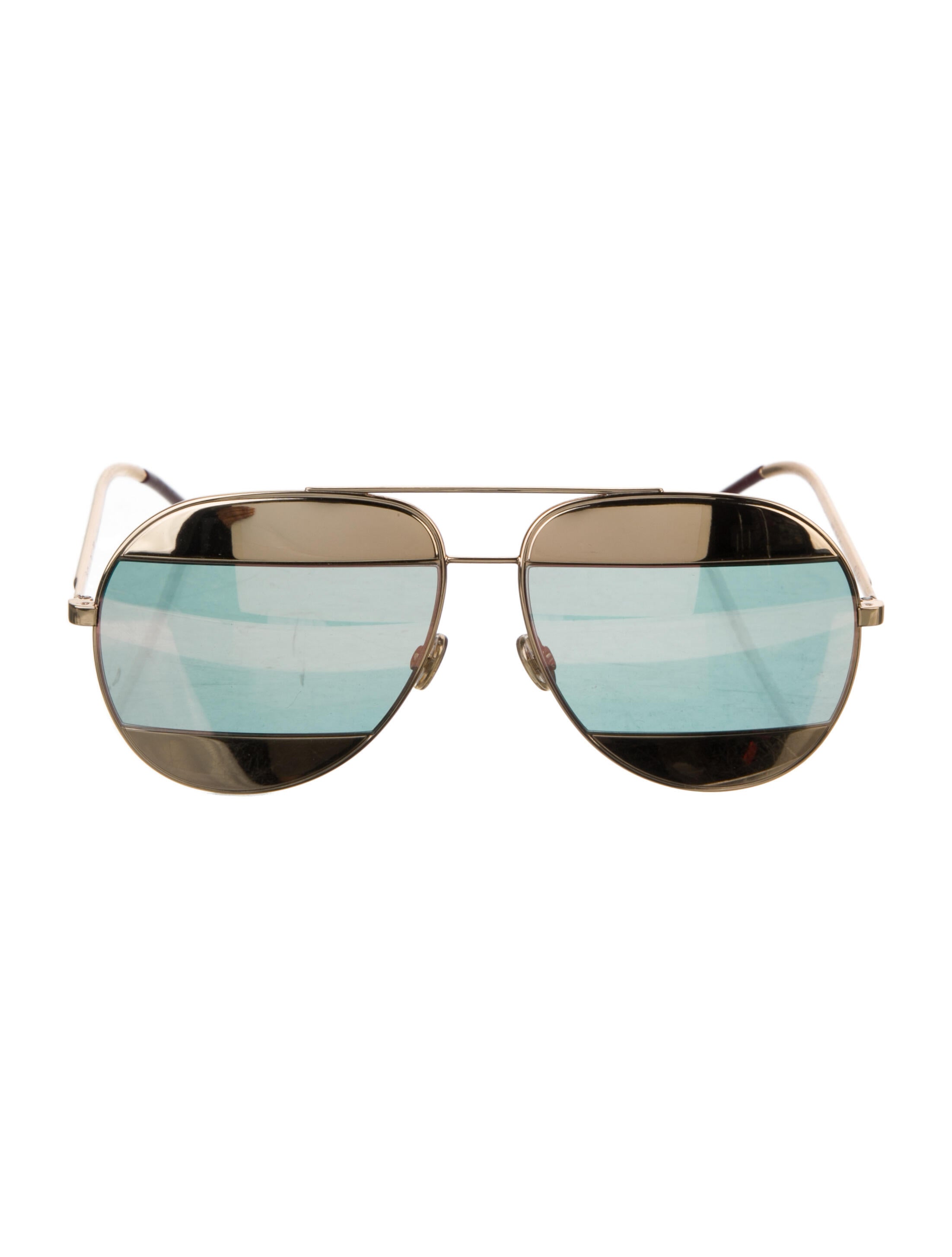 Christian Dior Aviator Mirrored Sunglasses - Gold Sunglasses ...