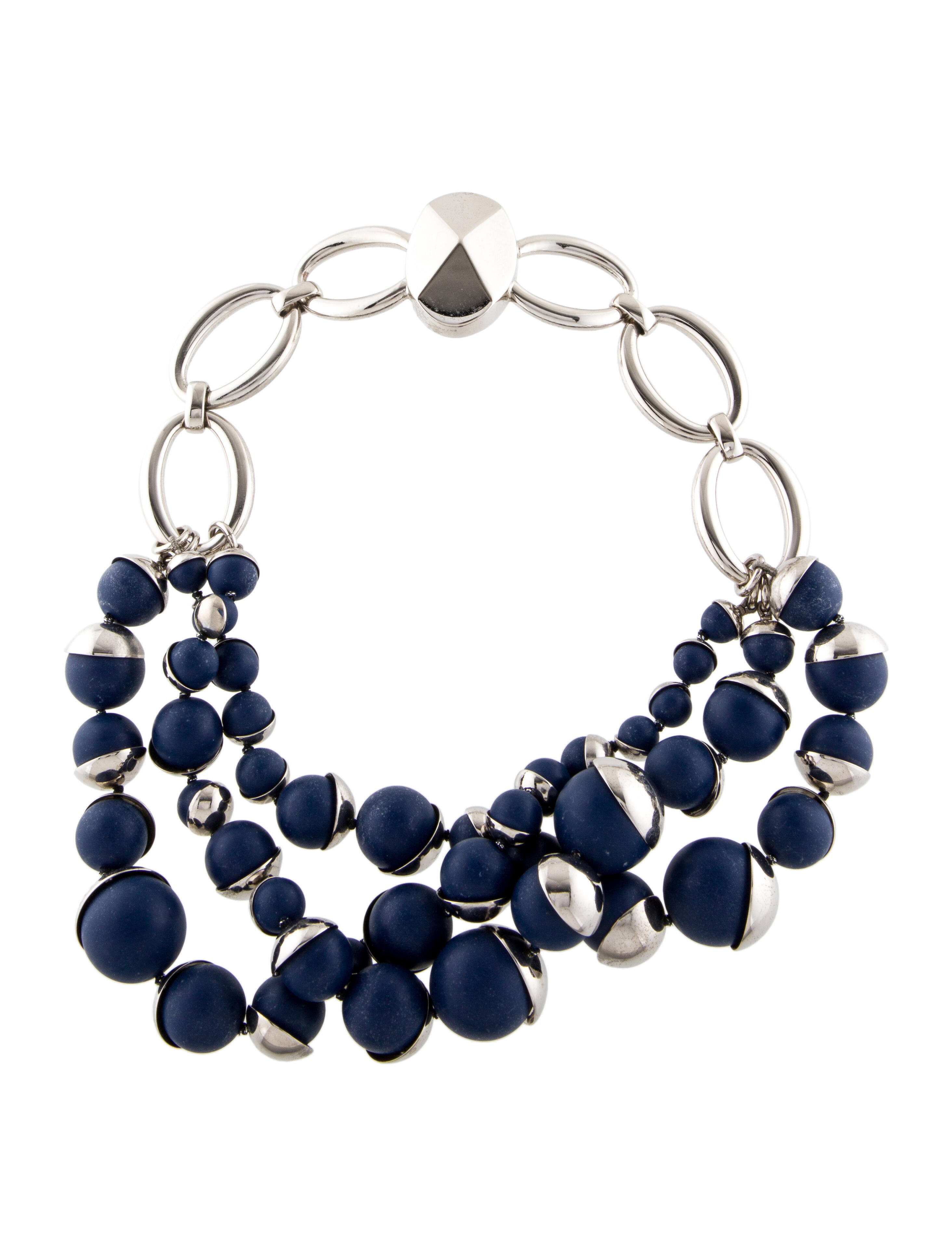 Christian Dior Mise En Dior Collar Necklace - Blue, Palladium-Plated ...