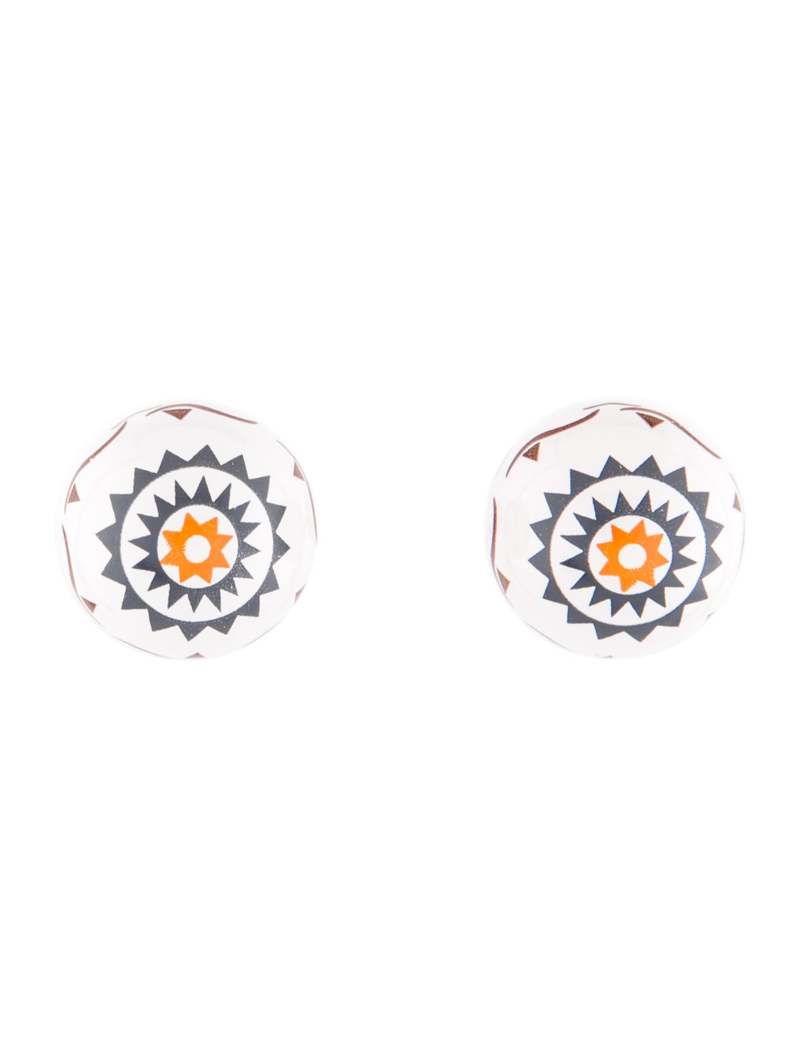 Christian Dior Enamel Tribale Stud Earrings - Gold-Plated Stud ...