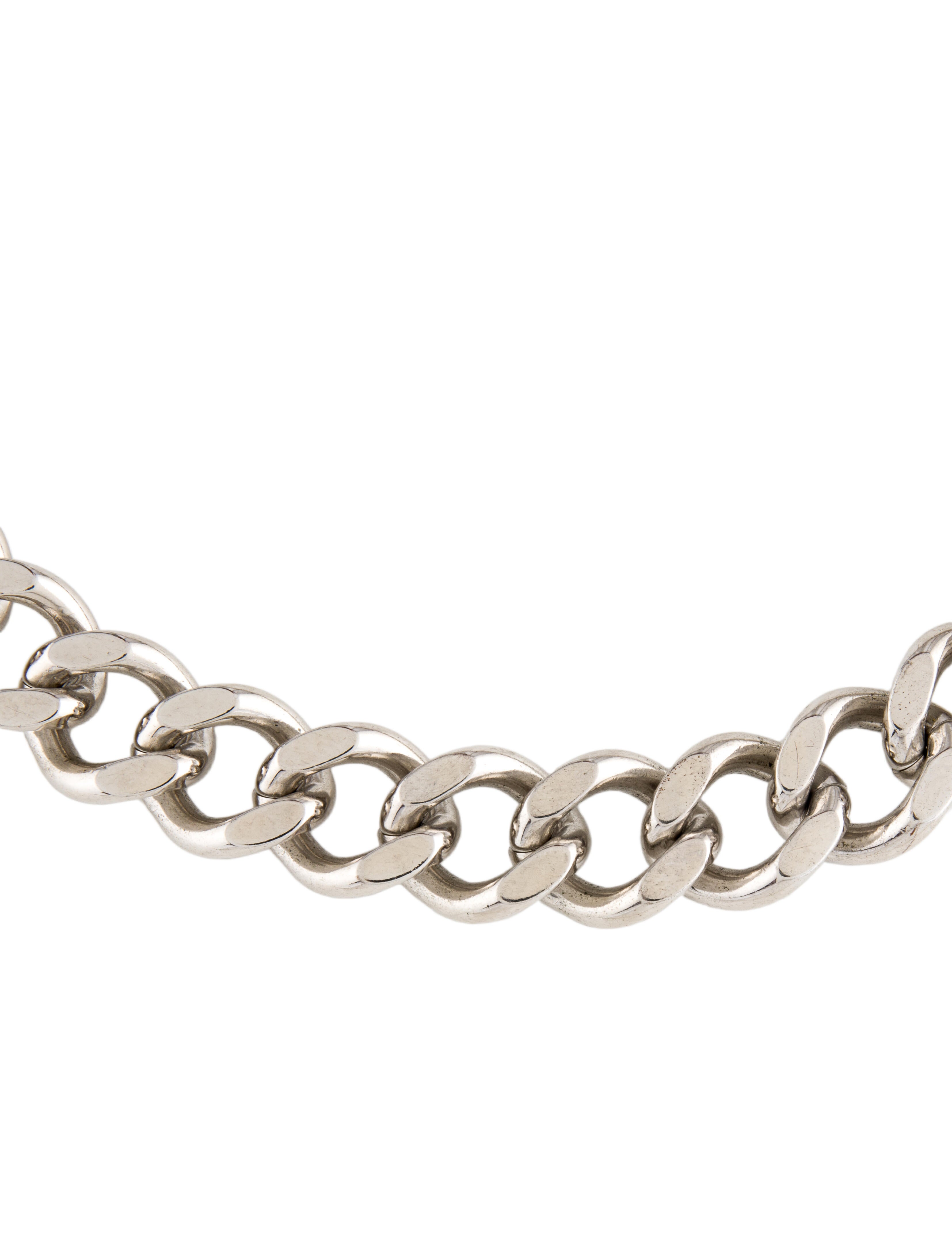 Christian Dior CD Icon Chain Link Necklace - Palladium-Plated Chain ...
