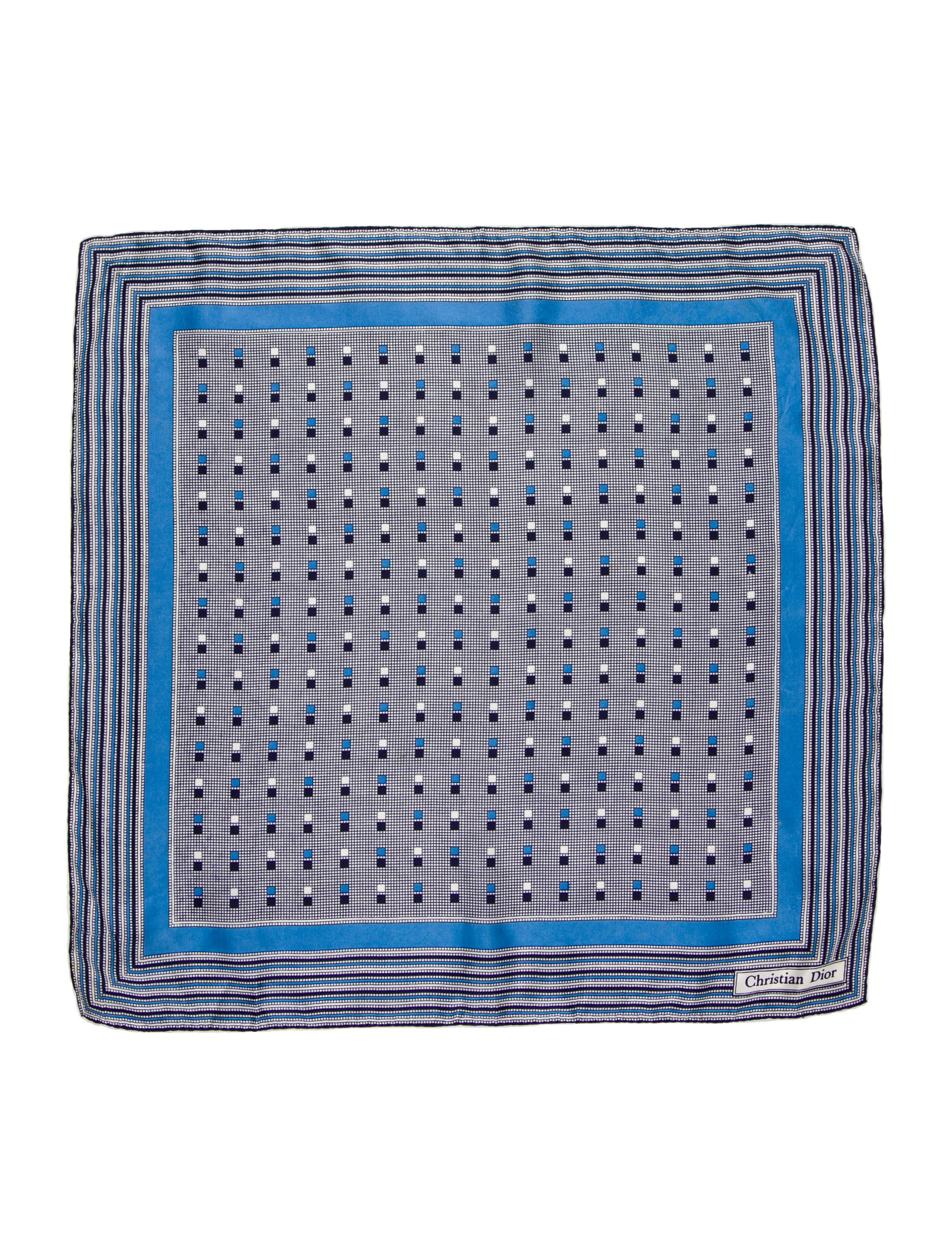 Christian Dior Plaid Print Scarf - Blue Scarves and Shawls, Accessories ...