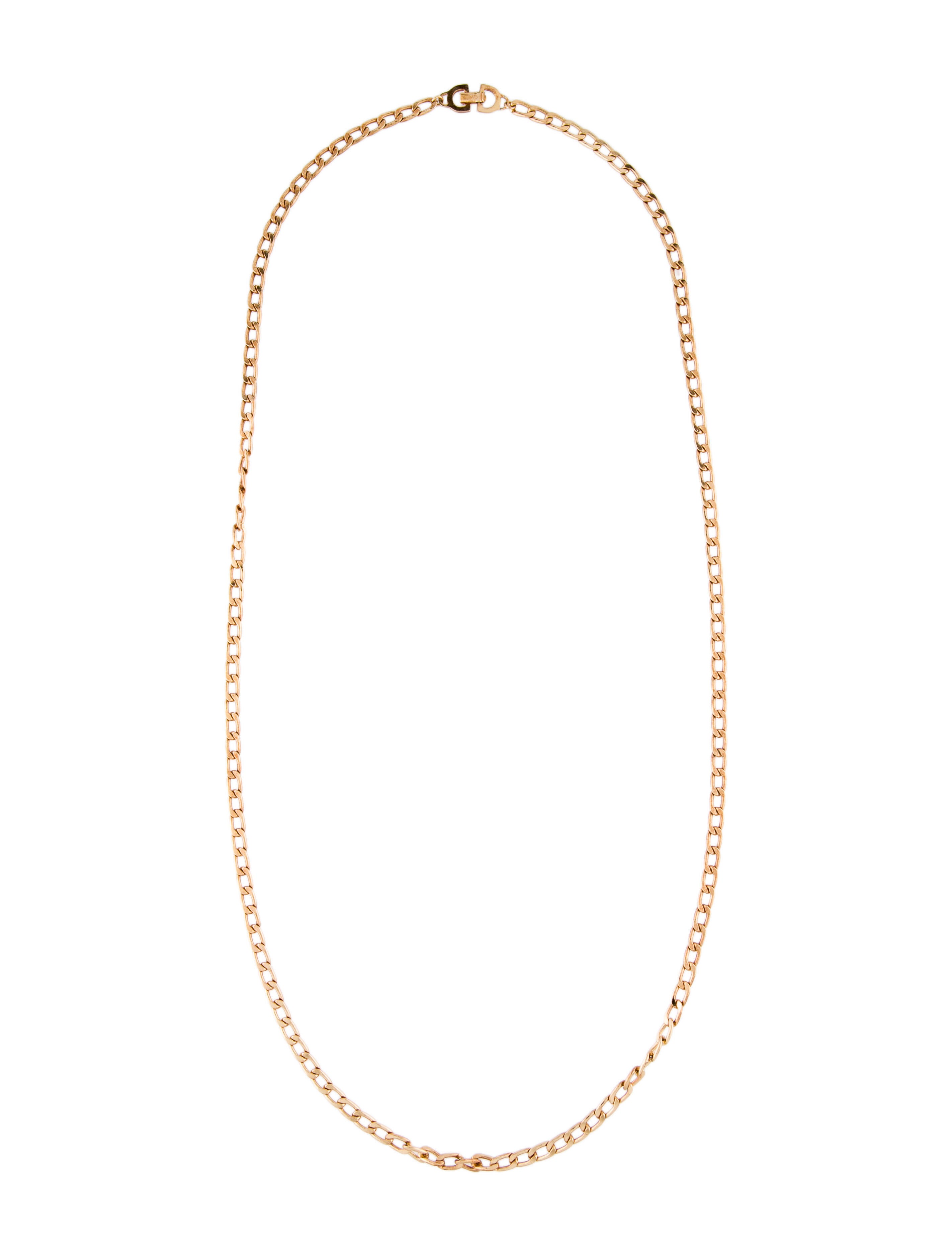 Christian Dior Vintage Flat Chain Necklace - Gold-Plated Chain ...