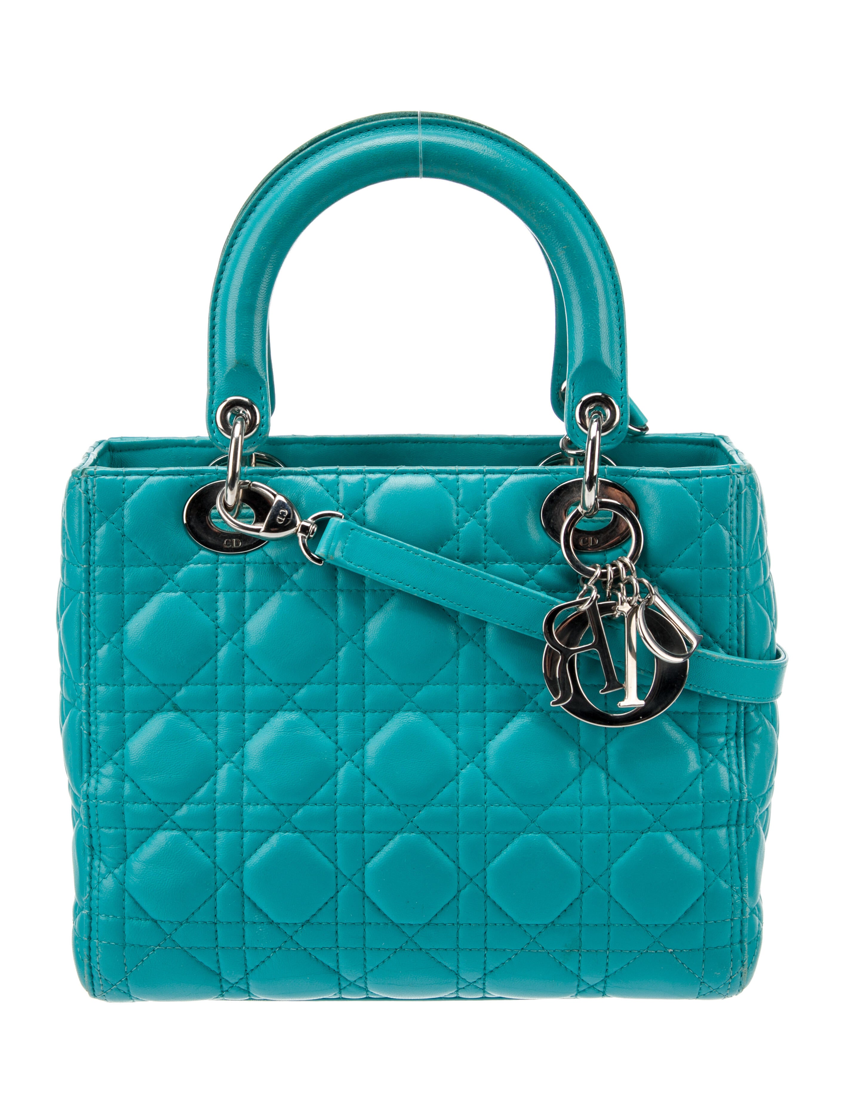 Christian Dior Medium Cannage Lady Dior Bag - Blue Shoulder Bags ...