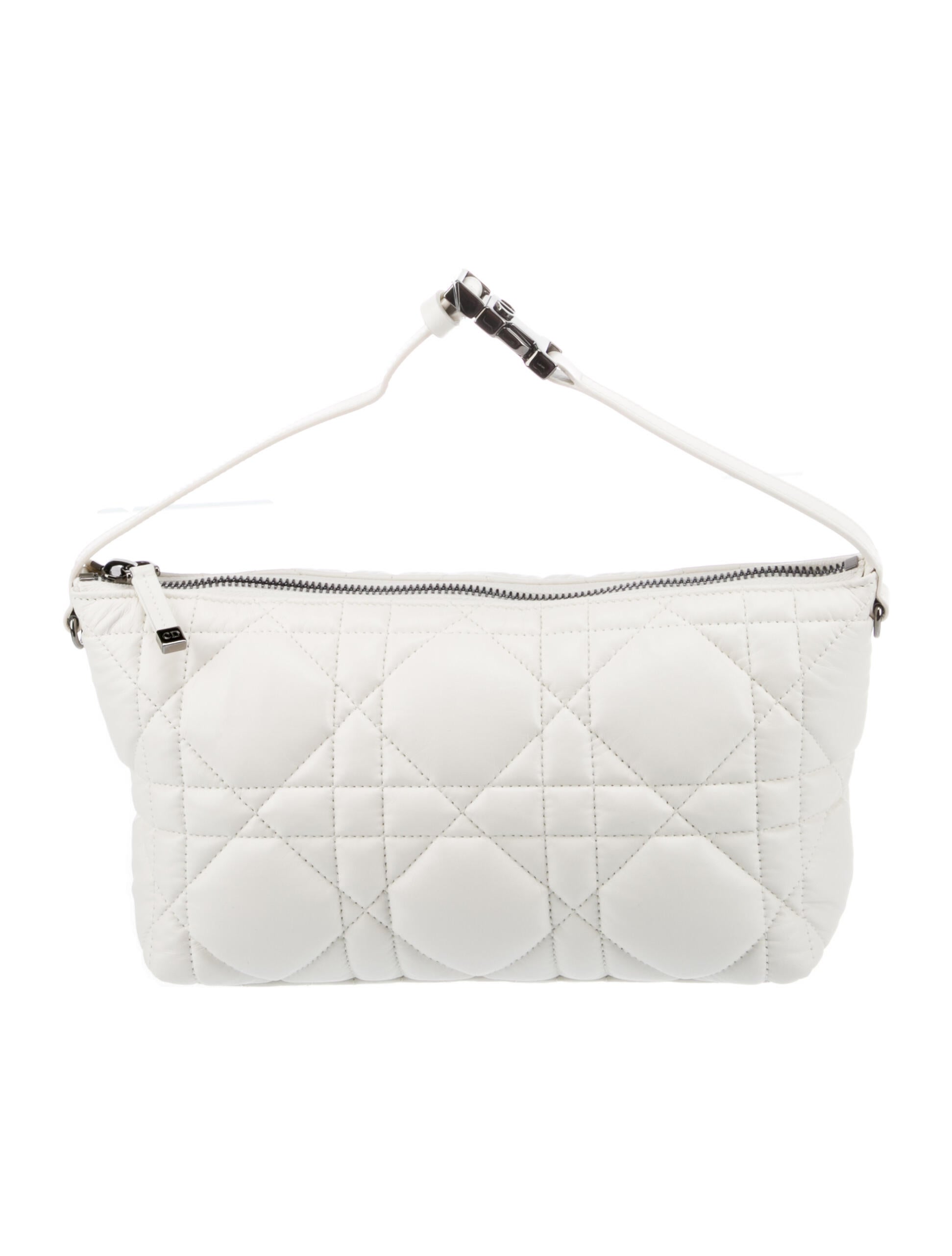 Christian Dior 2022 Small Macrocannage Nomad Bag - White Handle Bags ...