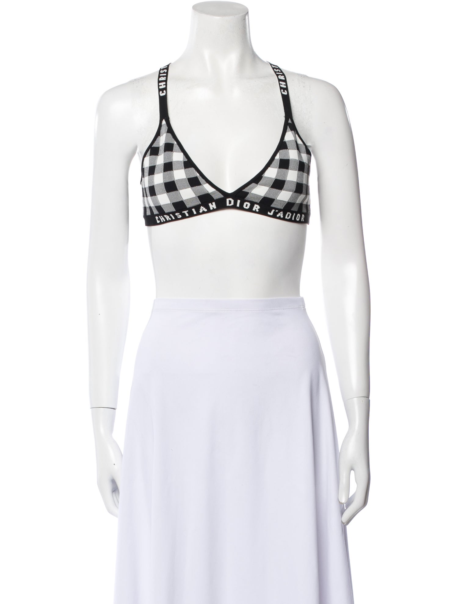 Christian Dior 2019 Plaid Print Crop Top - Black Tops, Clothing ...