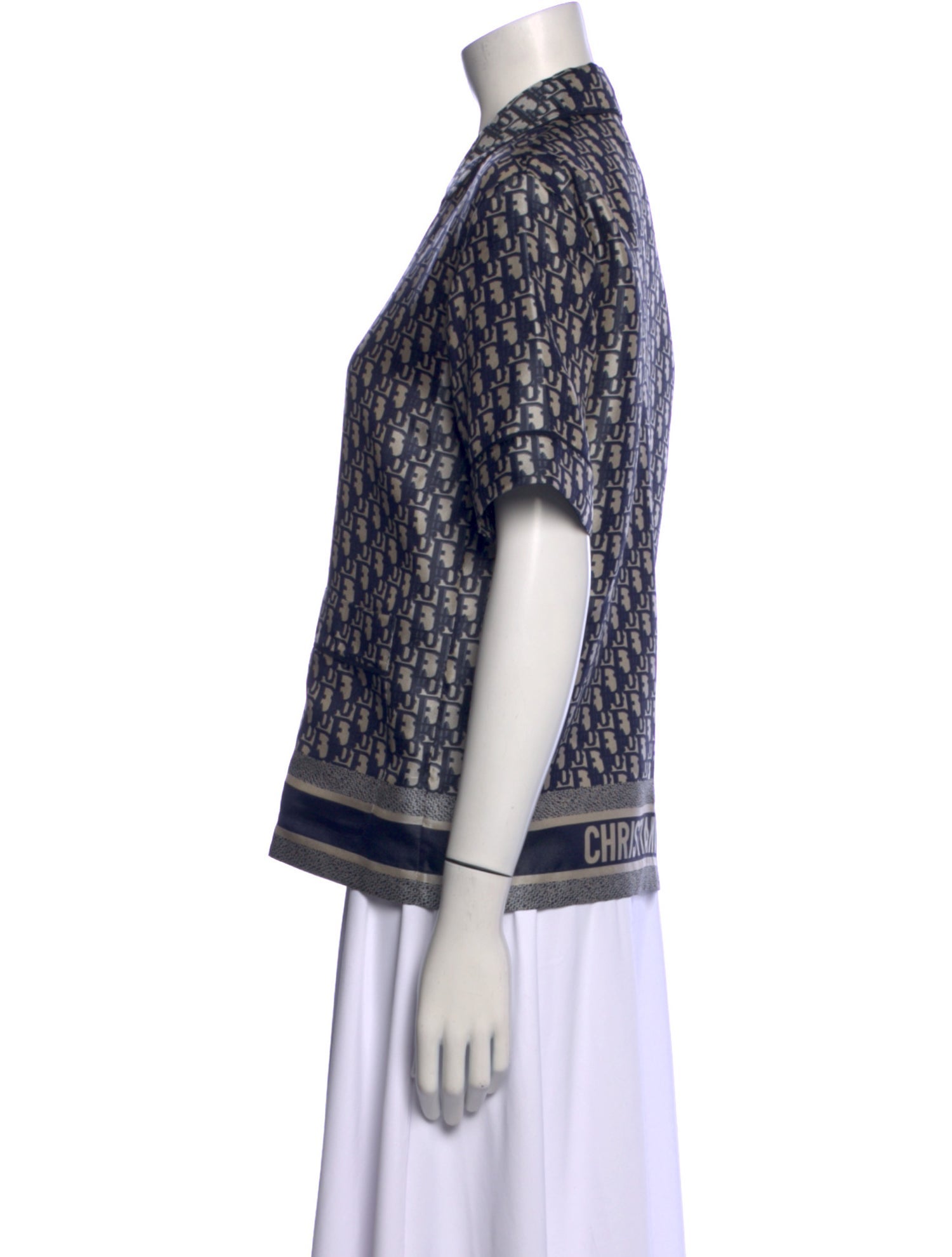 Christian Dior 2021 Silk Button-Up Top - Grey Tops, Clothing ...