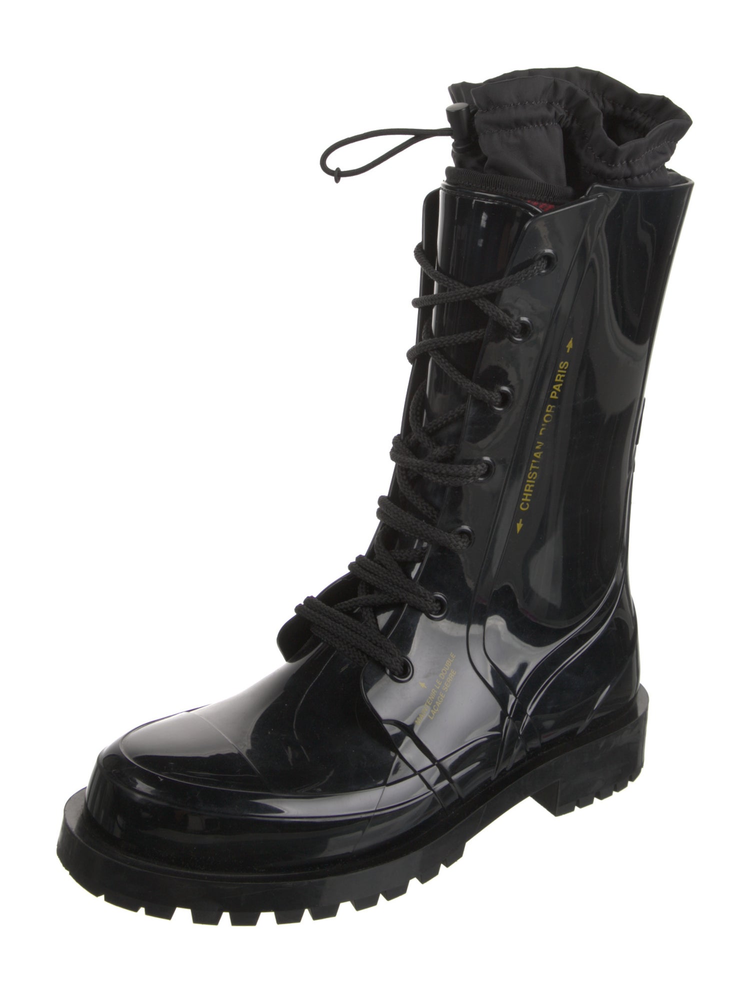 Christian Dior Rubber Combat Boots - Black Boots, Shoes - CHR375724 ...