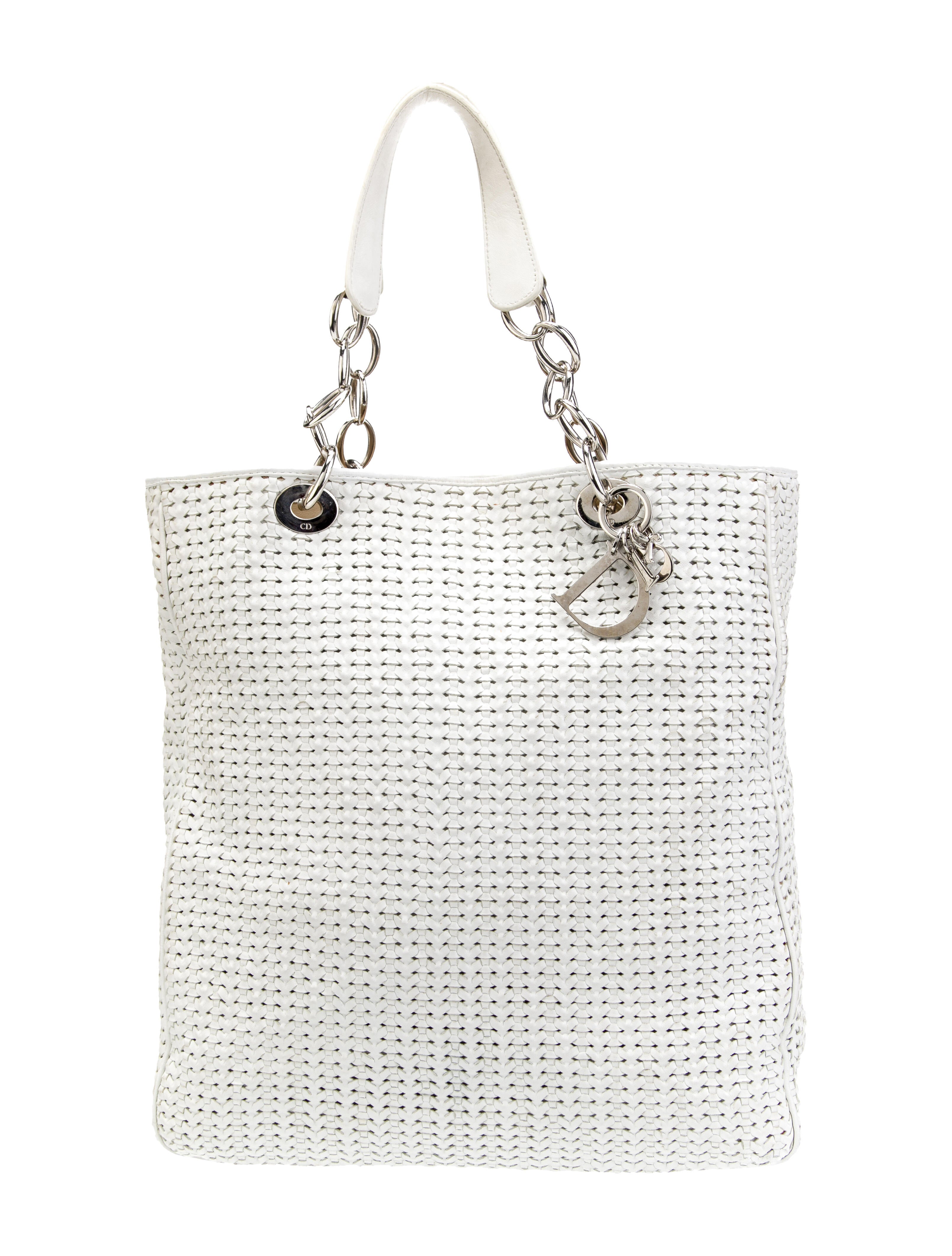 Christian Dior Woven Dior Soft Shopping Tote - White Totes, Handbags ...