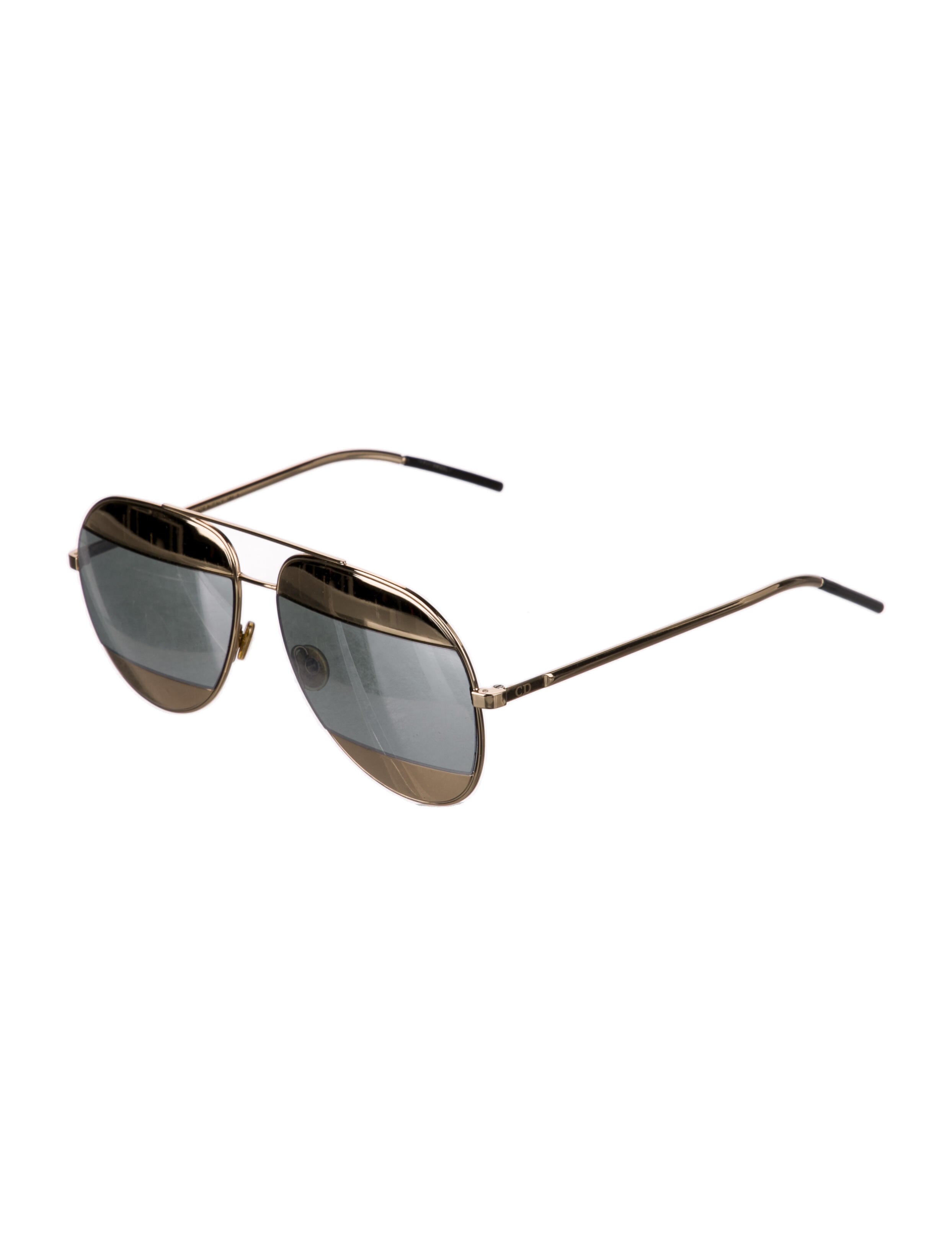 Christian Dior Aviator Mirrored Sunglasses Gold Sunglasses Accessories Chr318730 The Realreal