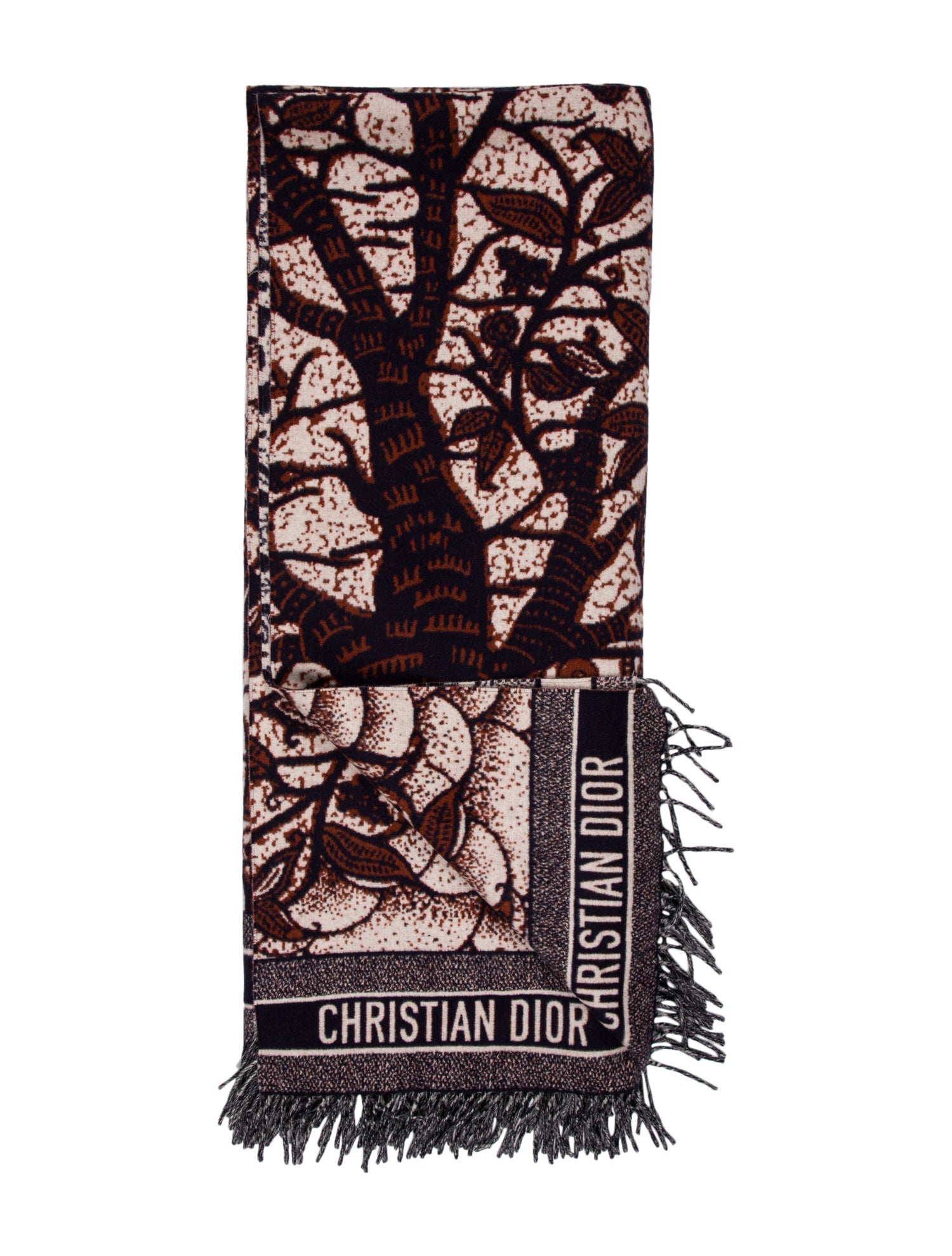 Christian Dior Toile de Jouy Sauvage Angora Blend Throw Blanket - Blue ...