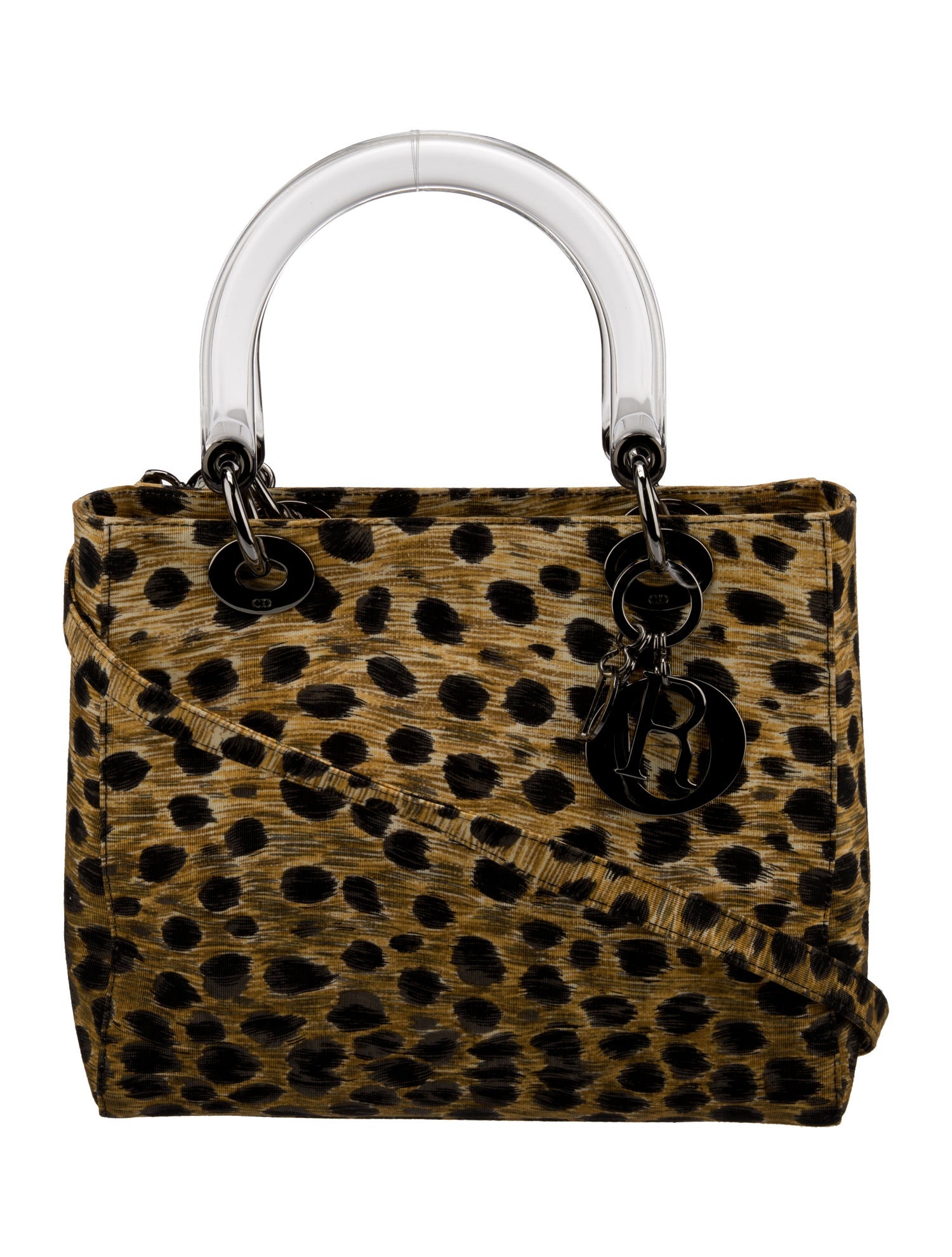 Christian Dior Vintage Leopard Print Medium Lady Dior - Brown Handle ...