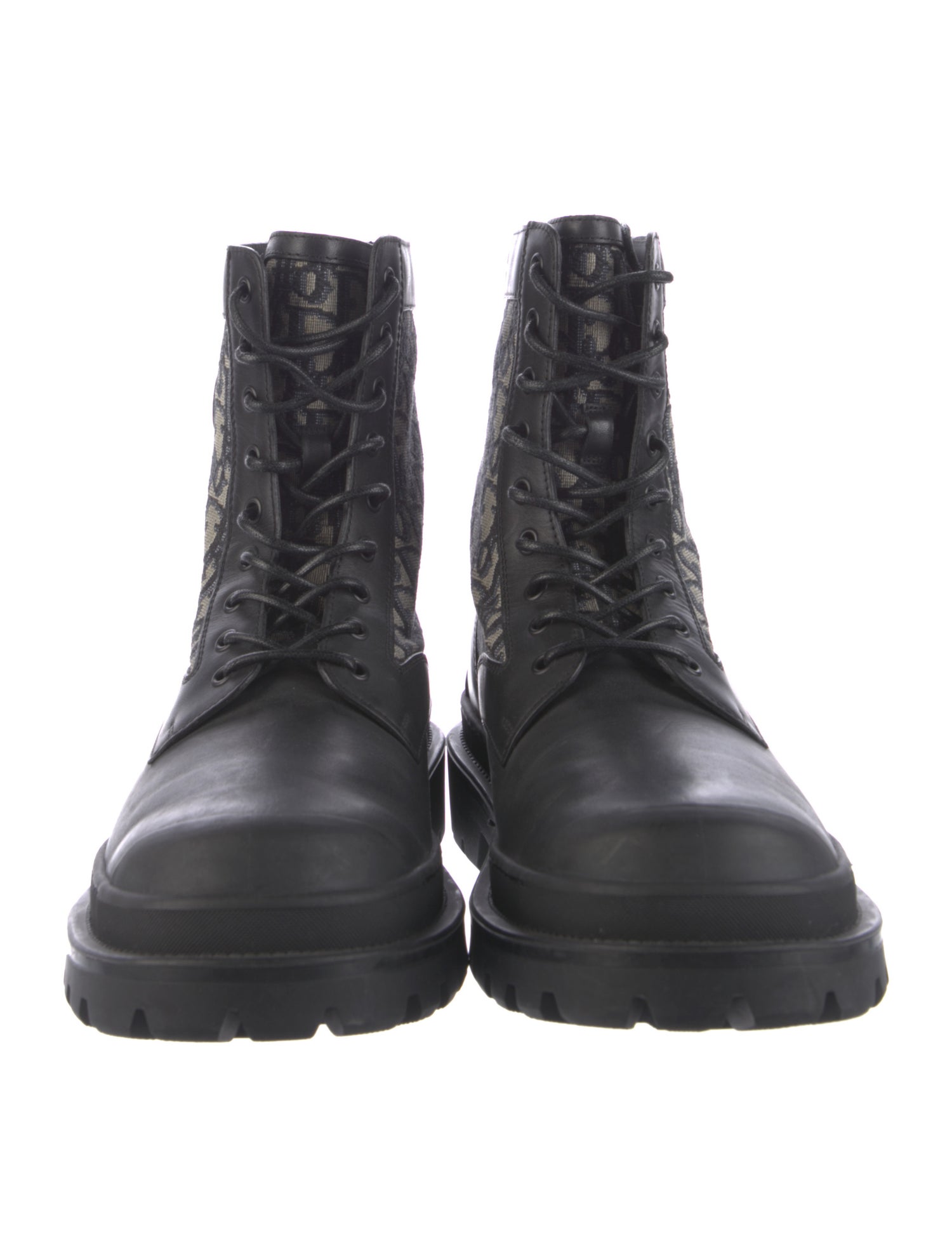 DIOR MEN 2021 Explorer Oblique Jacquard Combat Boots - Black Boots ...