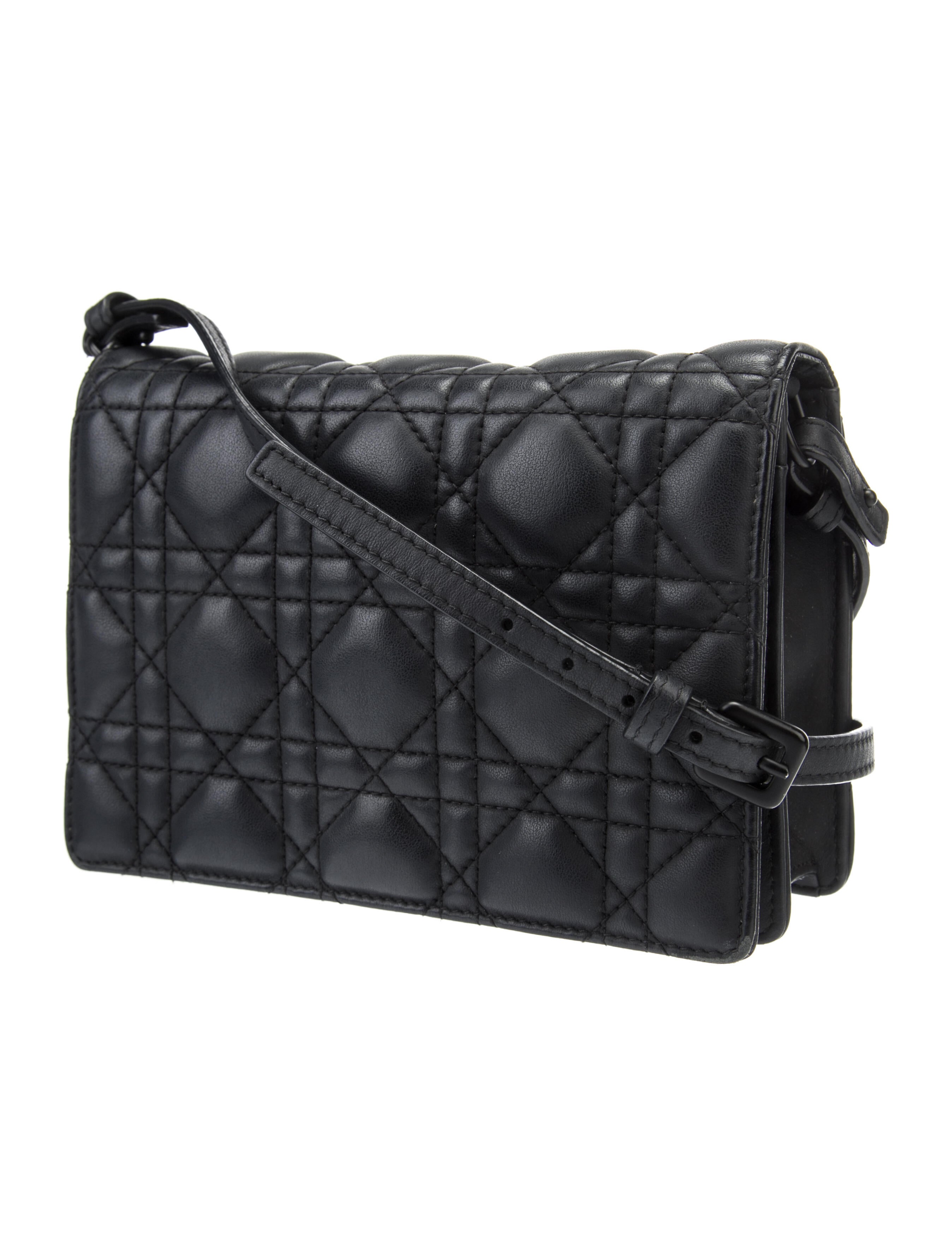 Christian Dior 2020 Ultramatte Lady Dior Pouch - Black Crossbody Bags ...