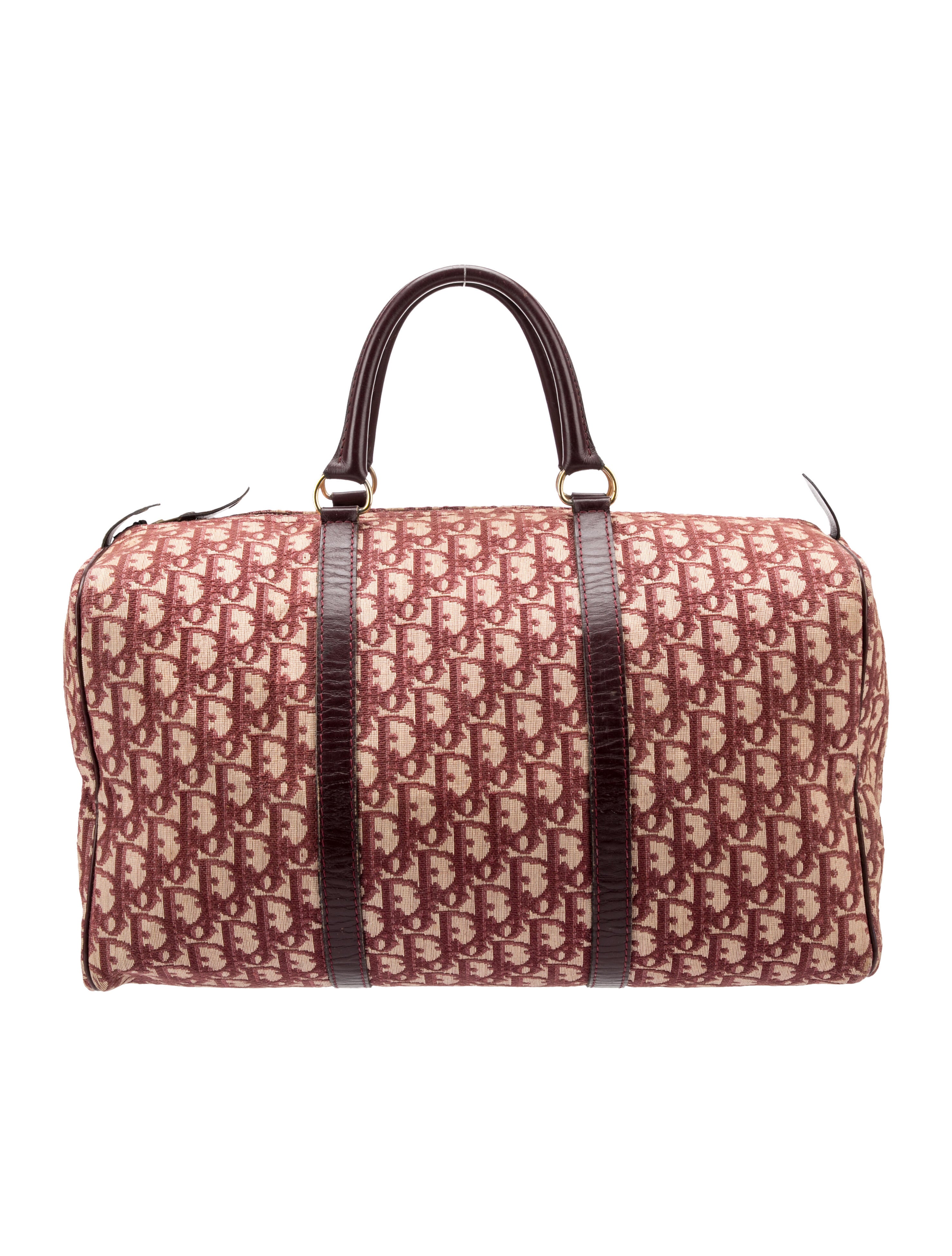 Christian Dior Large Diorissimo Boston Bag - Burgundy Handle Bags ...