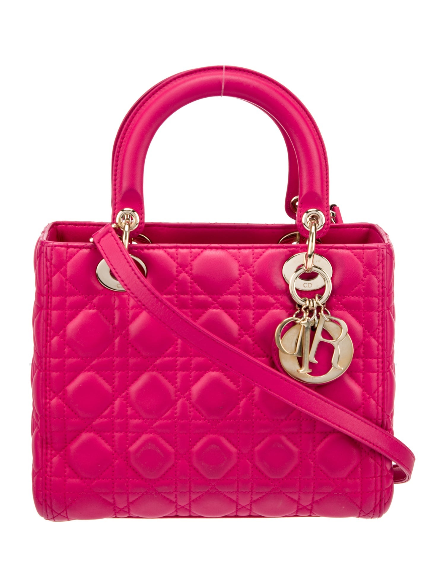 Christian Dior Medium Lady Dior - Pink Handle Bags, Handbags ...