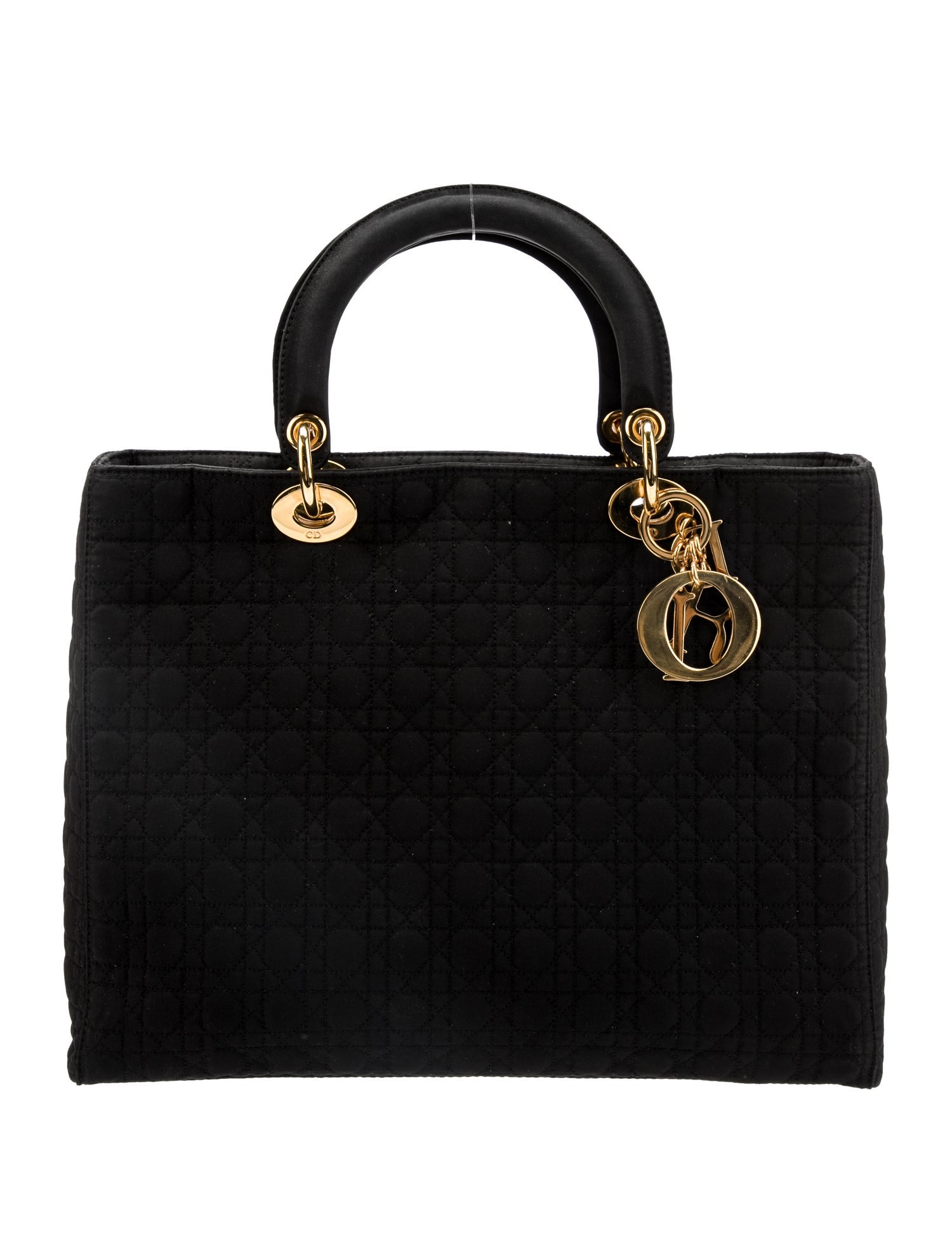 Christian Dior Large Lady Dior Bag - Black Handle Bags, Handbags ...
