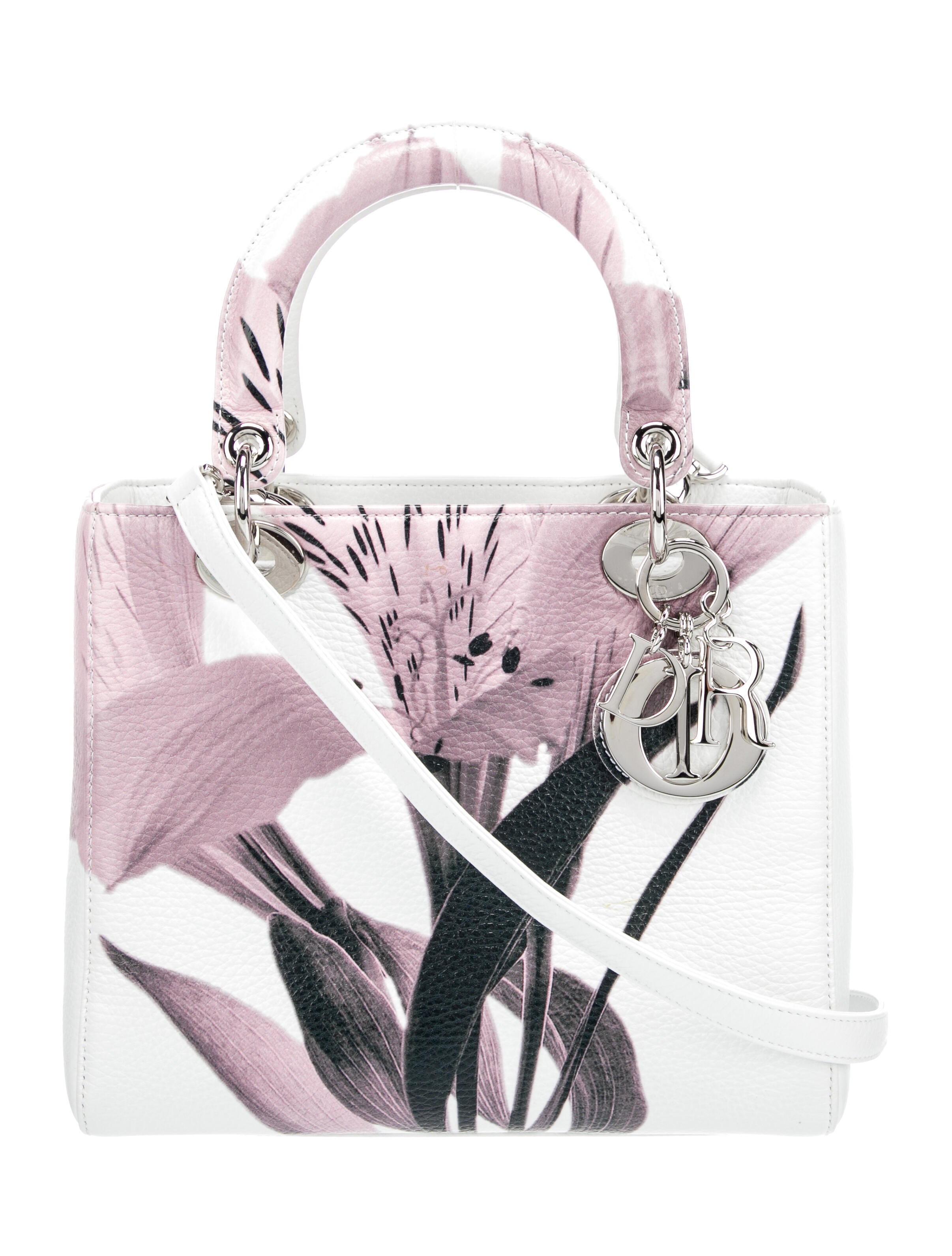 Christian Dior x Marc Quinn Medium Lady Dior Bag - White Handle Bags ...