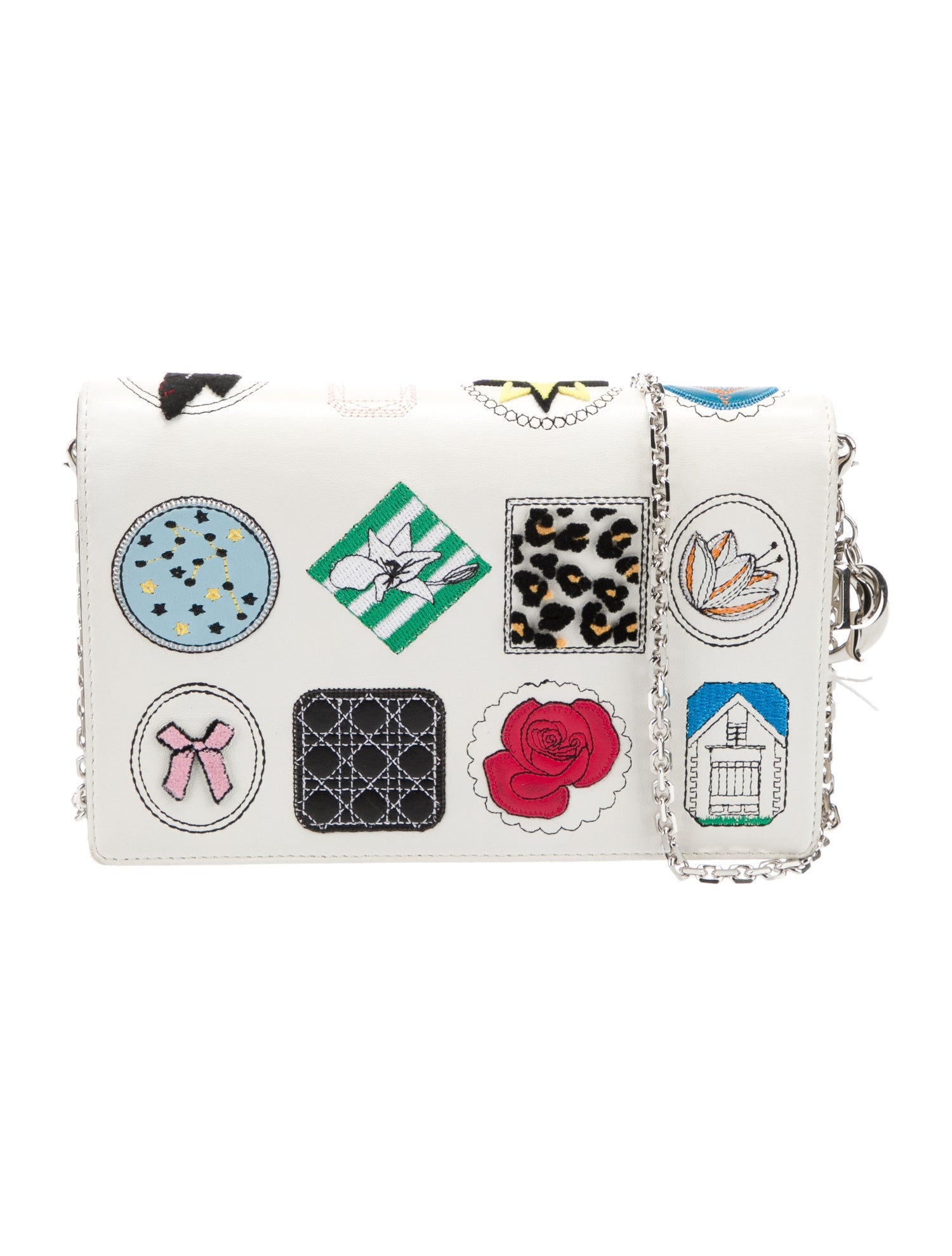 Christian Dior Patch Embellished Chain Bag - White Crossbody Bags ...