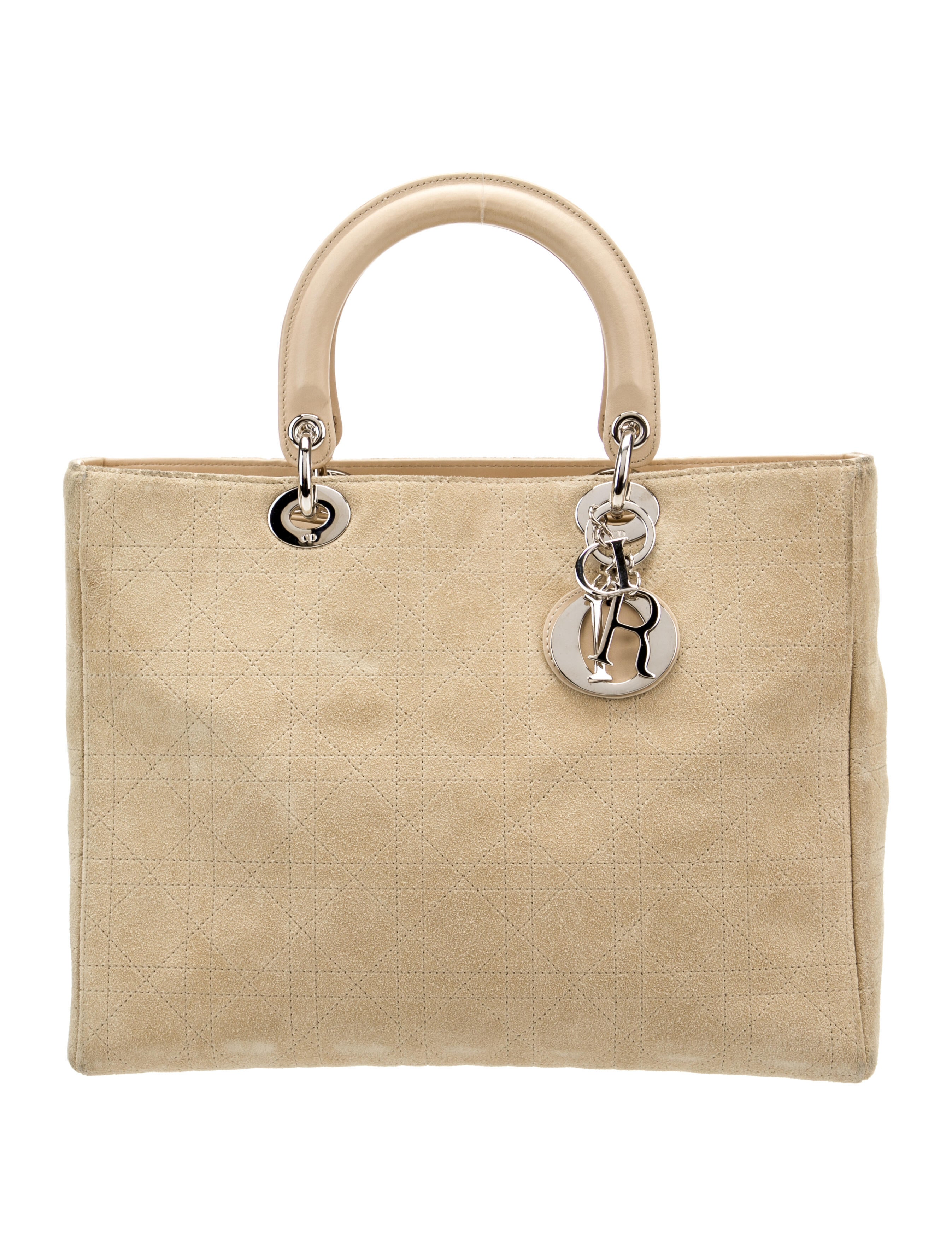 Christian Dior Large Cannage Lady Dior Bag - Neutrals Handle Bags ...