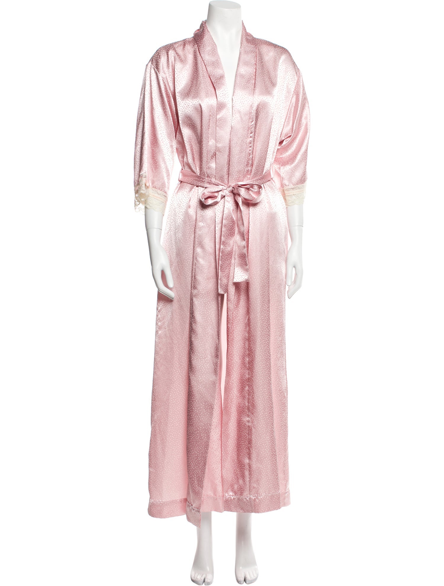 Christian Dior Lace Trim Embellishment Robe - Pink Loungewear, Clothing ...