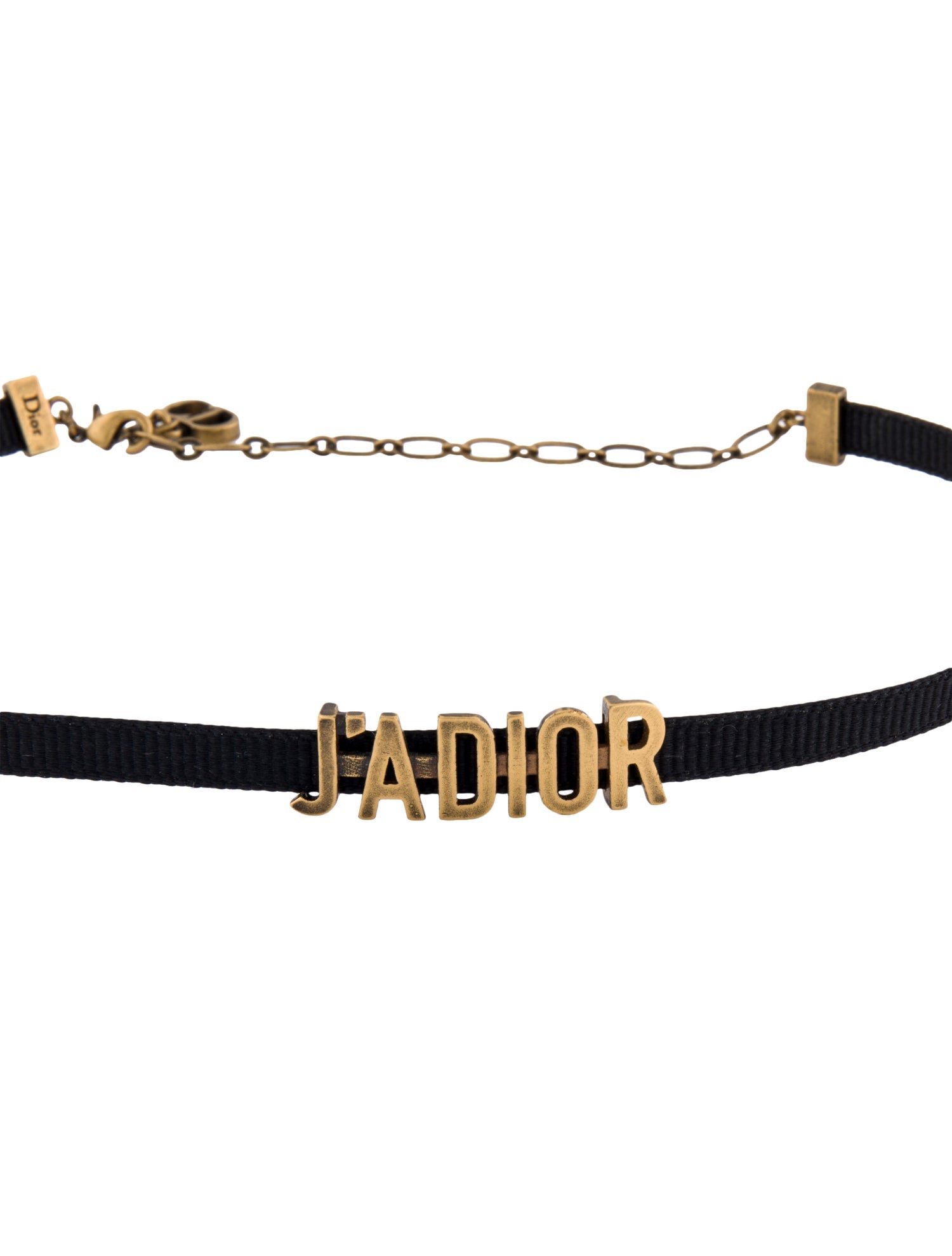 Christian Dior J'Adior Choker Necklace - Black, Gold-Tone Metal Choker ...