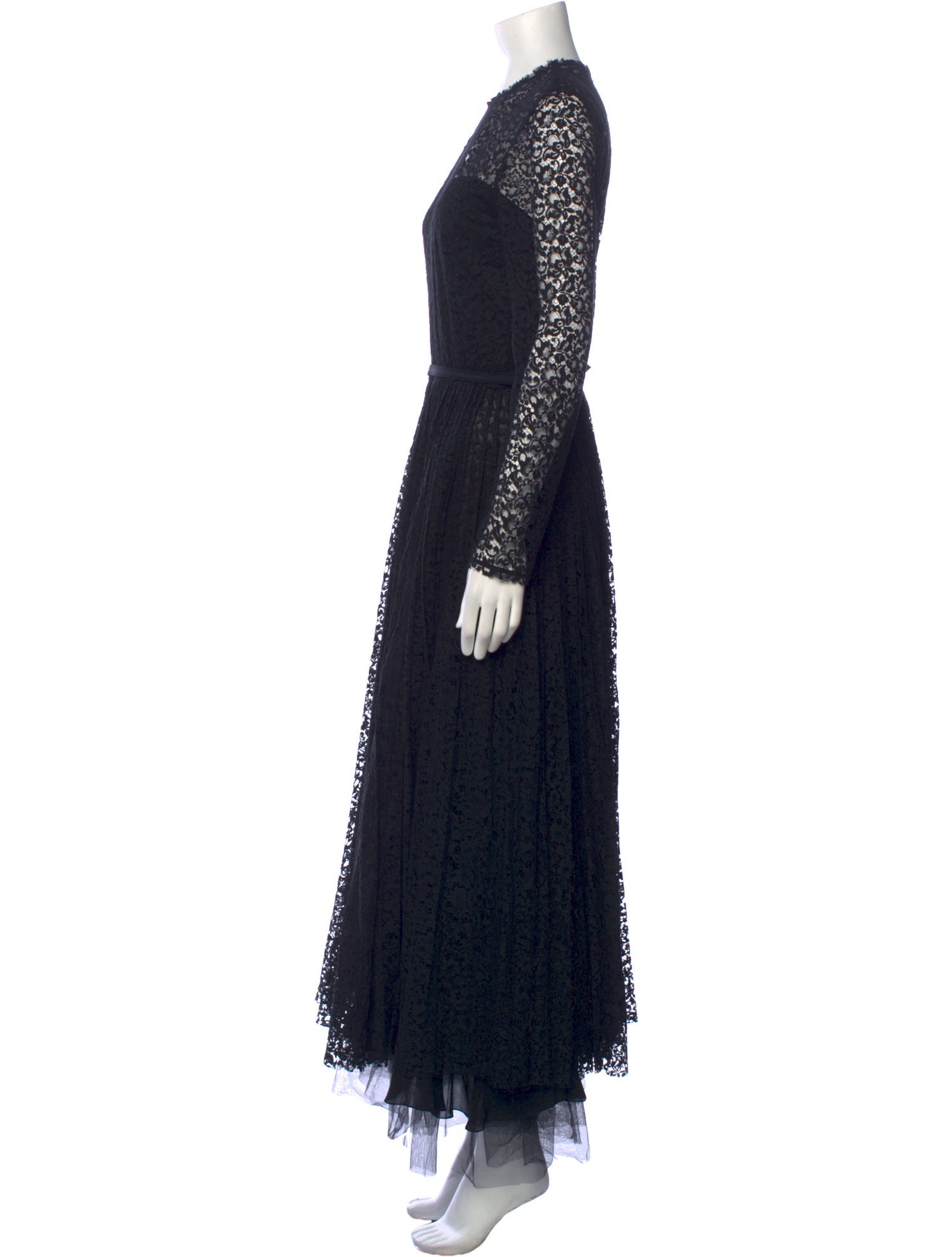 Christian Dior Lace Pattern Long Dress - Black Dresses, Clothing ...