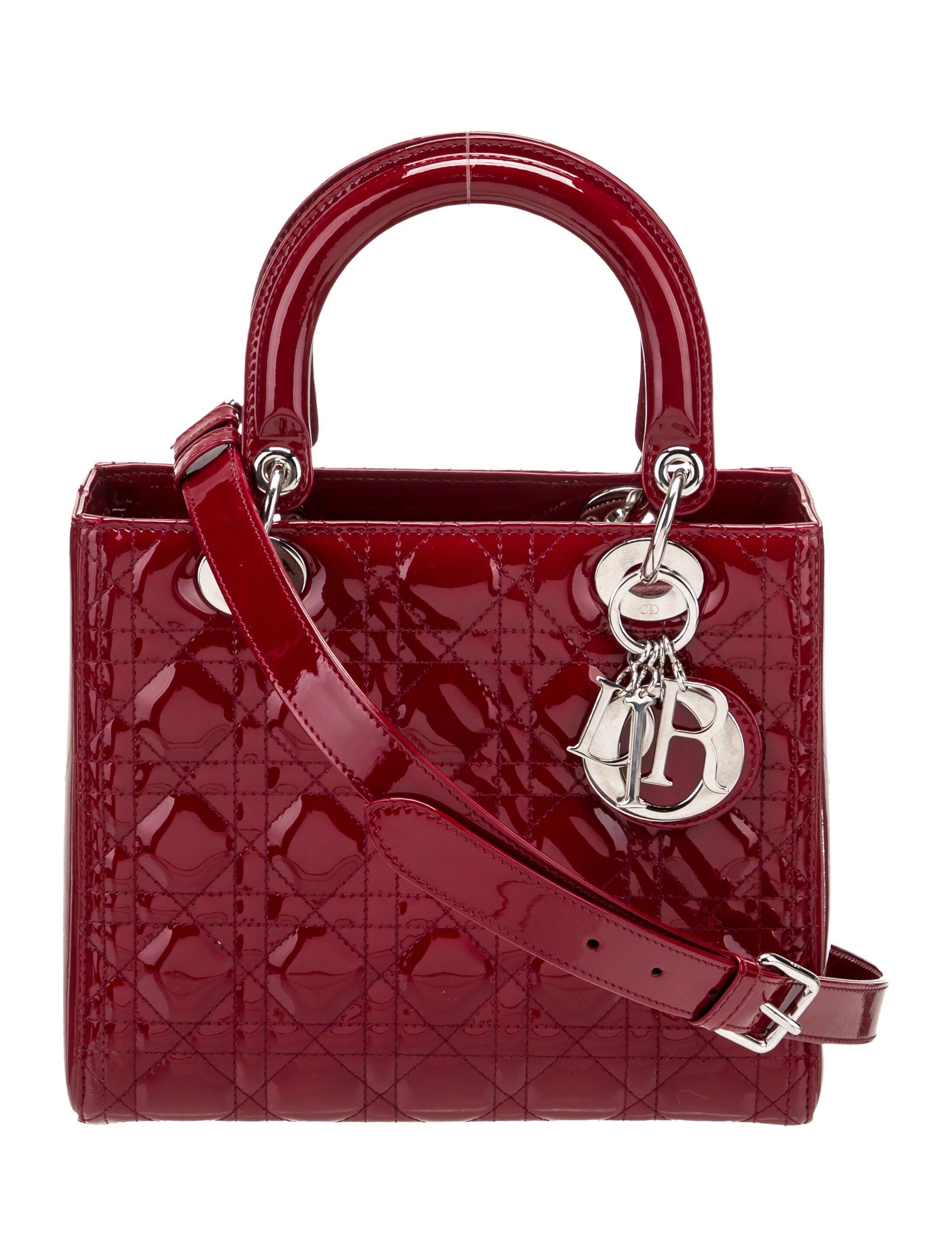 Christian Dior Large Cannage Lady Dior Bag - Red Handle Bags, Handbags ...