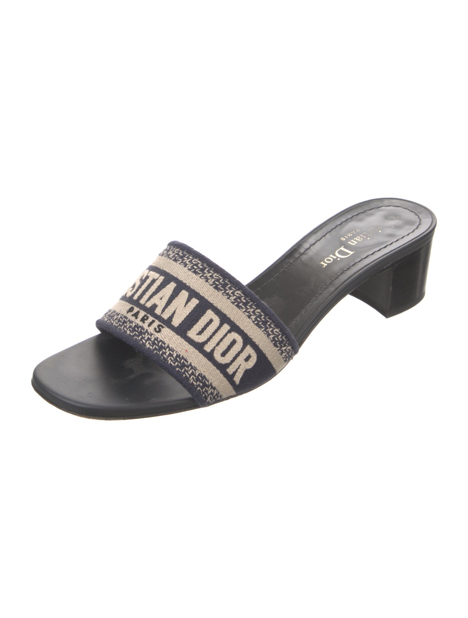 Christian Dior Canvas Printed Slides - Black Sandals, Shoes - CHR384141 ...