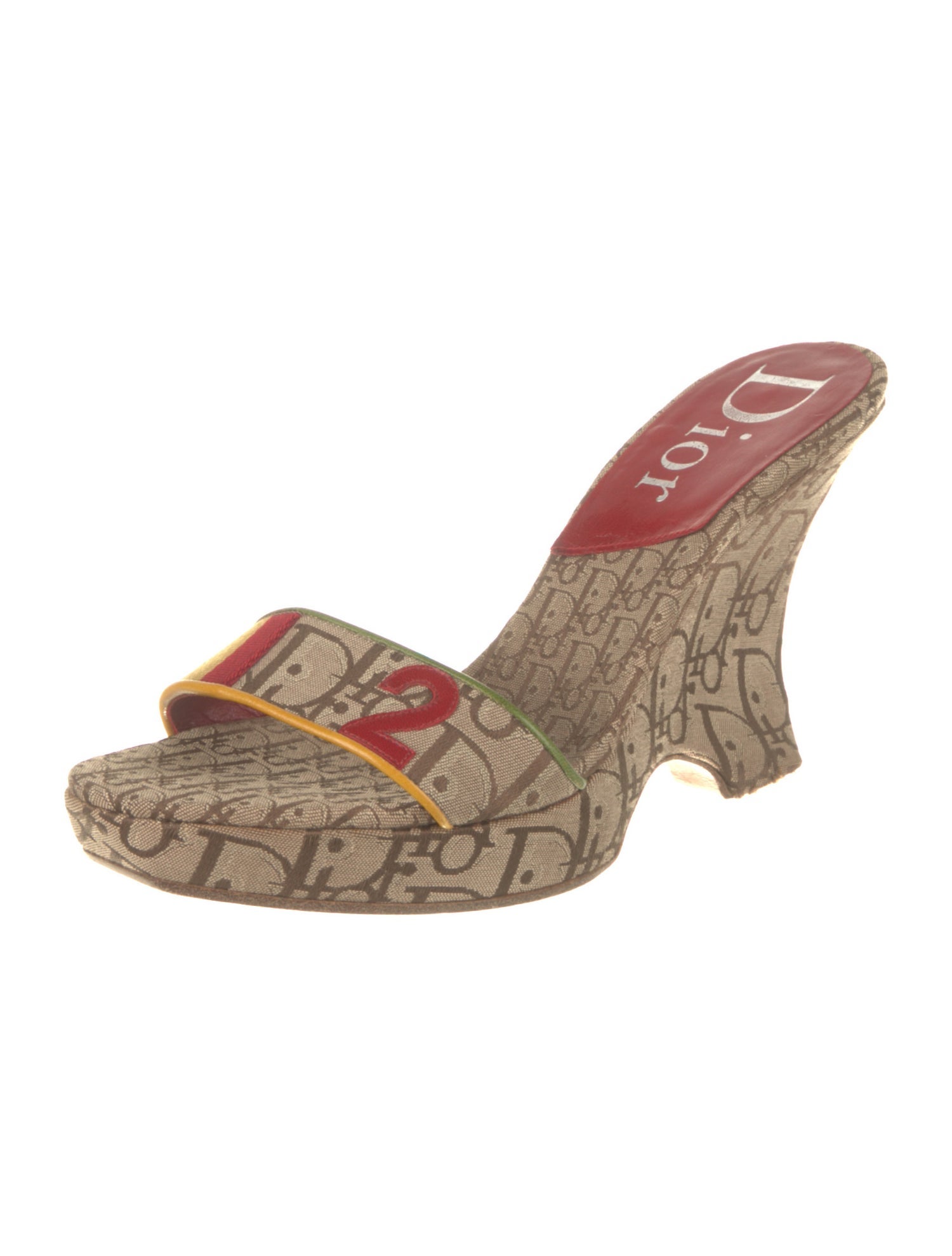 Christian Dior Diorissimo Pattern Leather Slides - Brown Sandals, Shoes ...