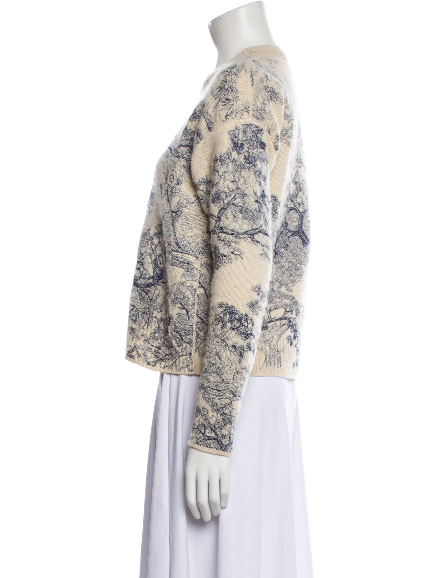 Christian Dior Cashmere Printed Sweater - Blue Knitwear, Clothing ...